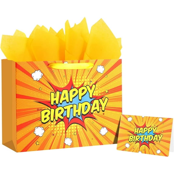 Myst Design 13" Large Size Comic Superhero Birthday Bag Sign Bag with ...