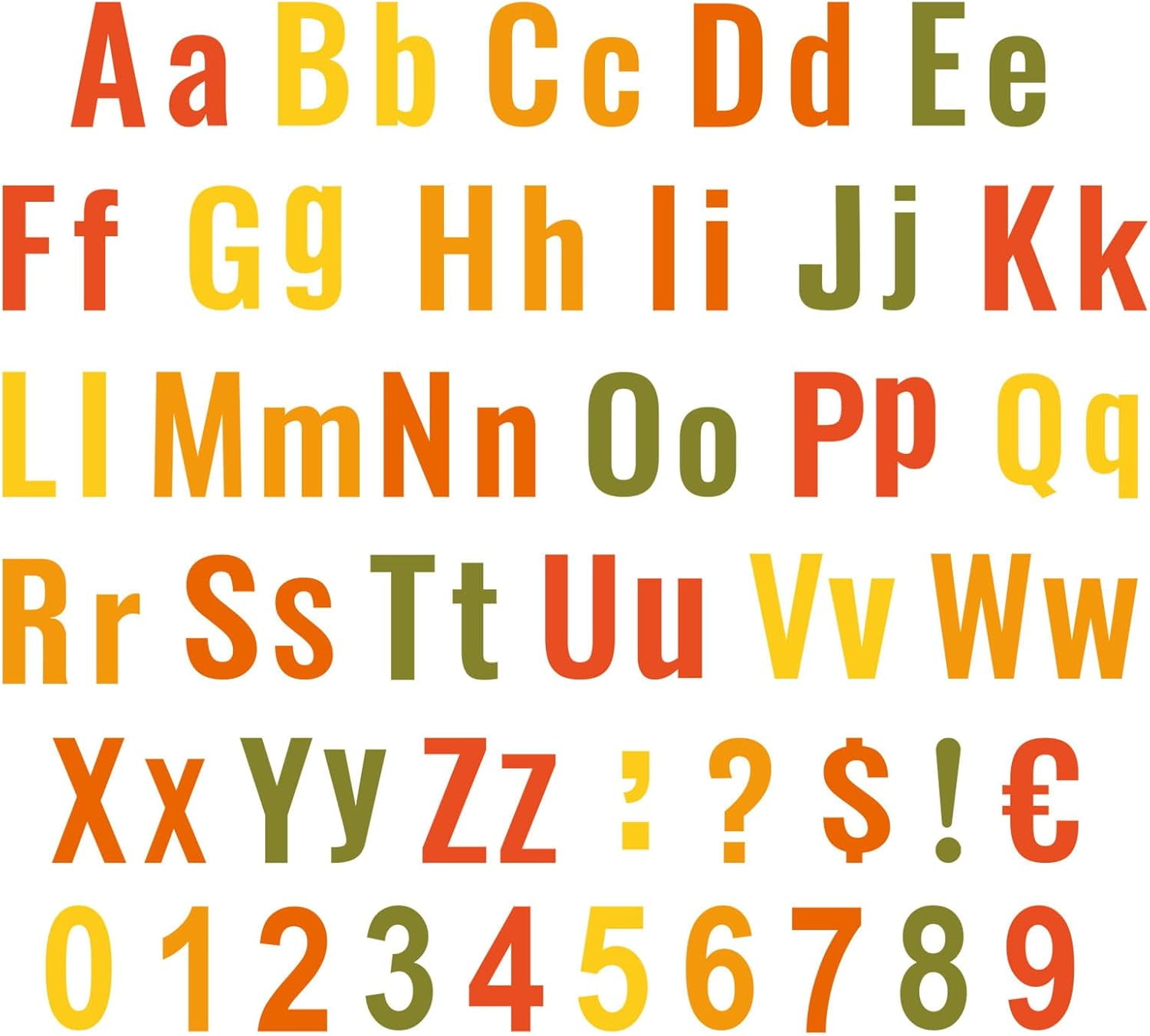 Myst Design 134 Pcs Fall Bulletin Letters Autumn Colored Alphabet ...