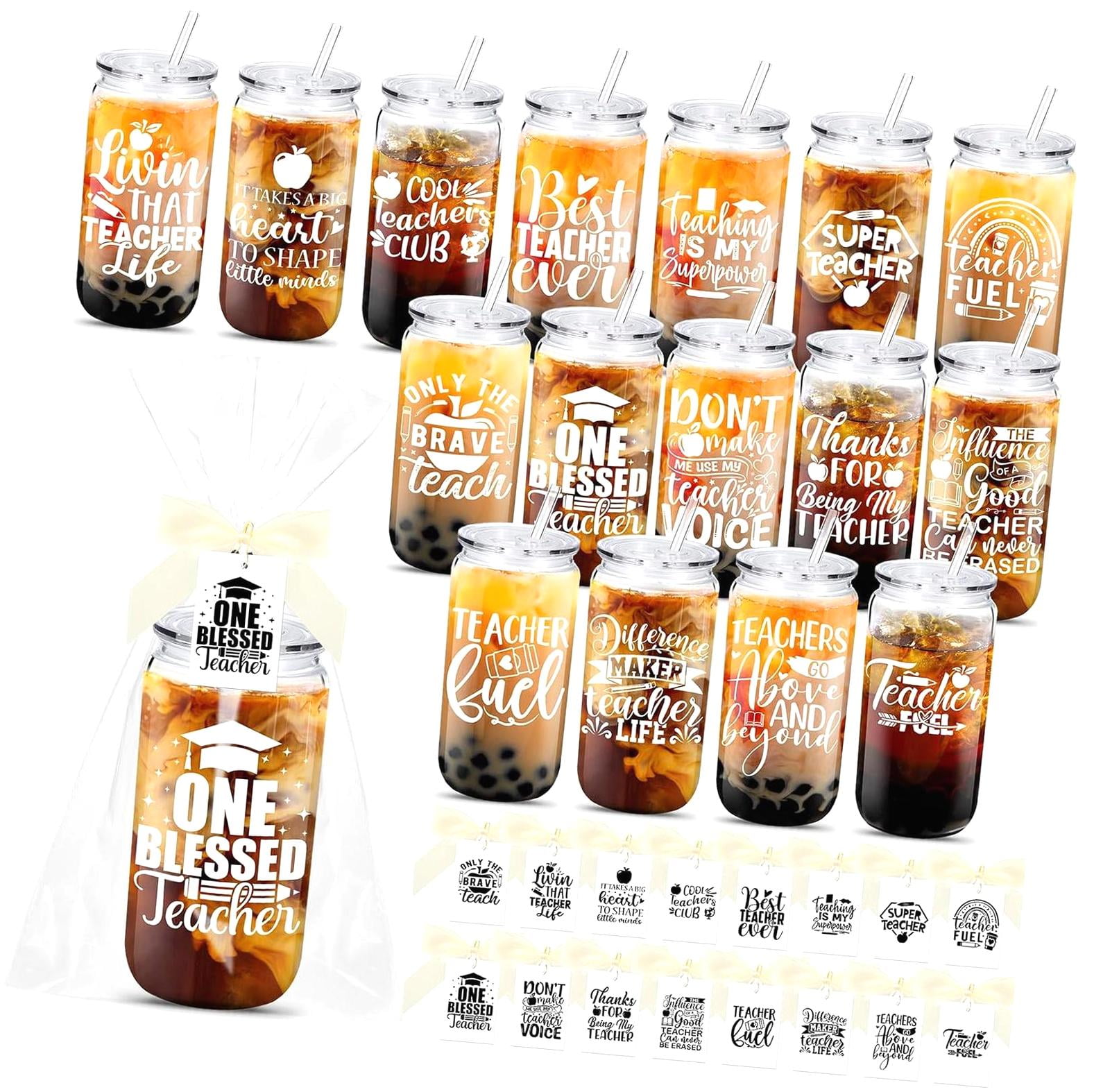 Myst Design 16 Piece Bulk Teacher Appreciation Set, 16oz Clear Plastic ...