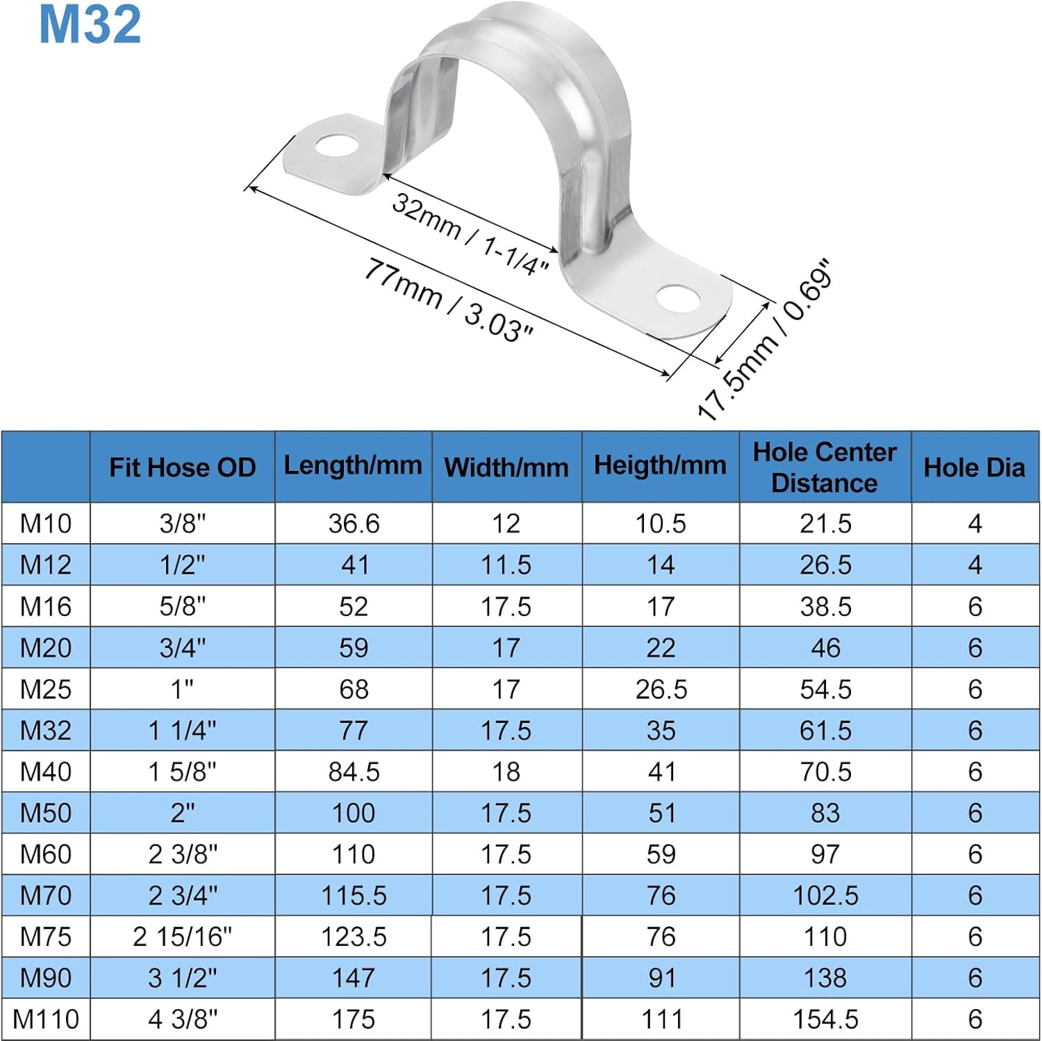 Myst Design 16-Piece Rigid Pipe Strap Set for 1 5/8 Inch (40mm) Tube OD ...