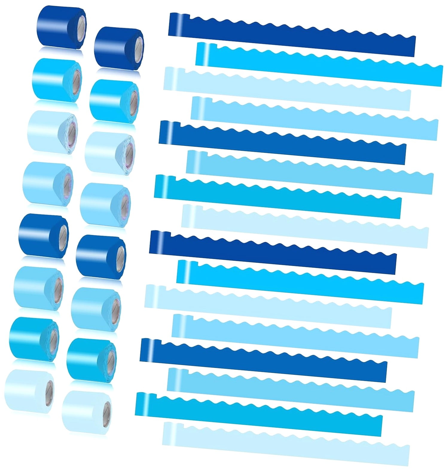 Myst Design 16 Rolls 524.8 Ft Blue Bulletin Borders Set Scalloped for ...