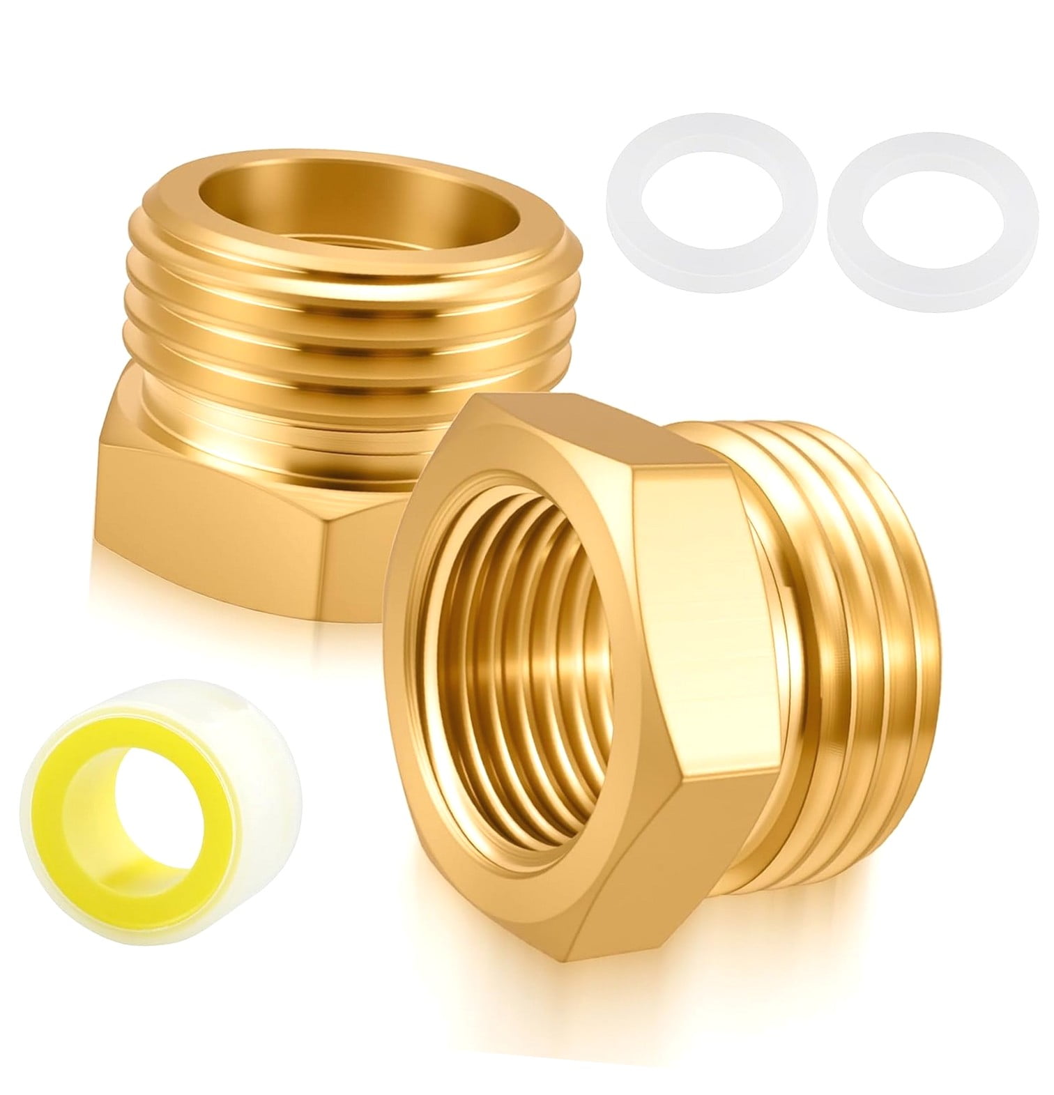 Myst Design 2 Pack 1/2 NPT Female to 3/4 GHT Male Connector, NPT to GHT ...