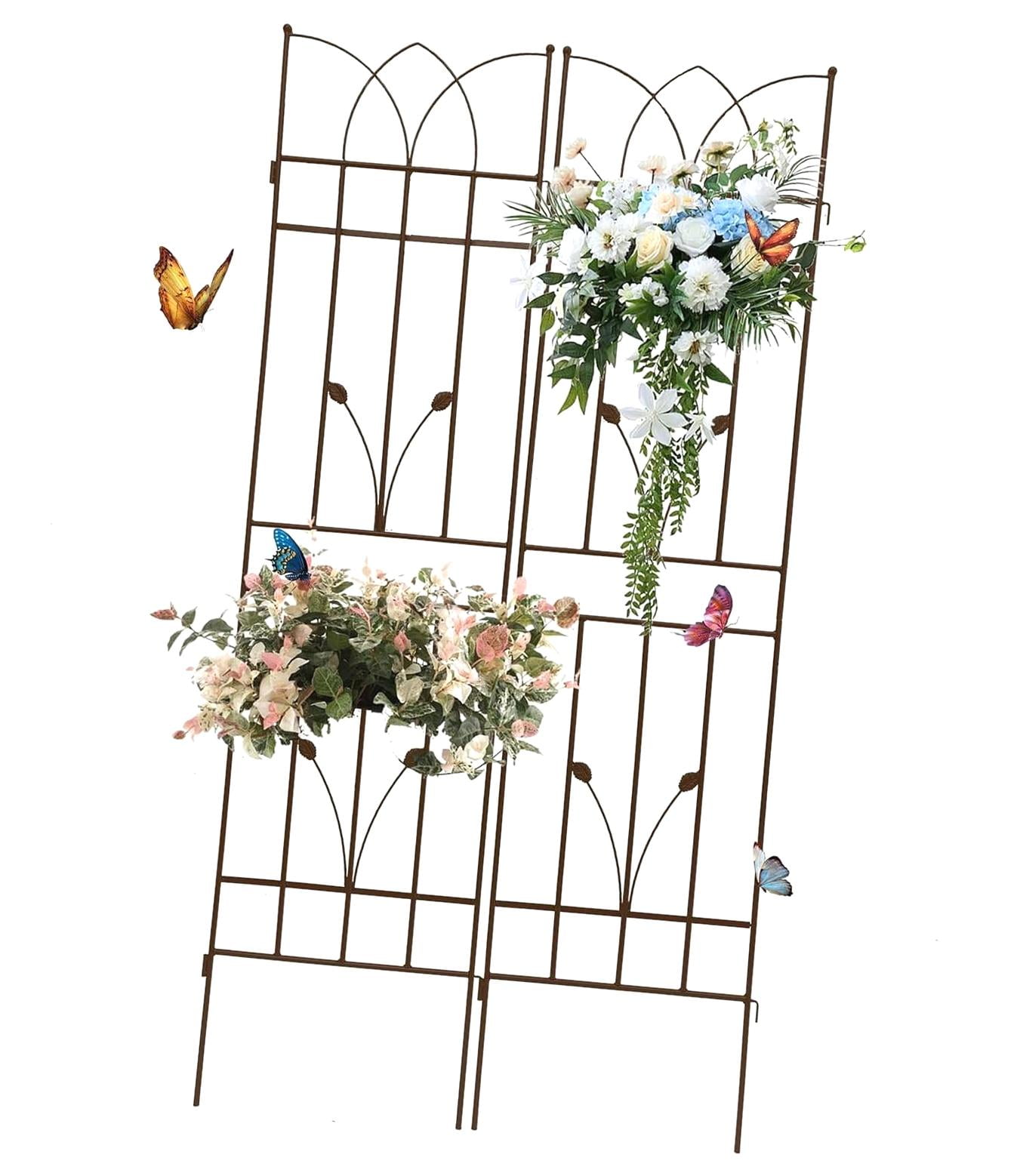 Myst Design 2 Pack 71 x 20 Inch Plant Trellis, Metal Garden Support for ...