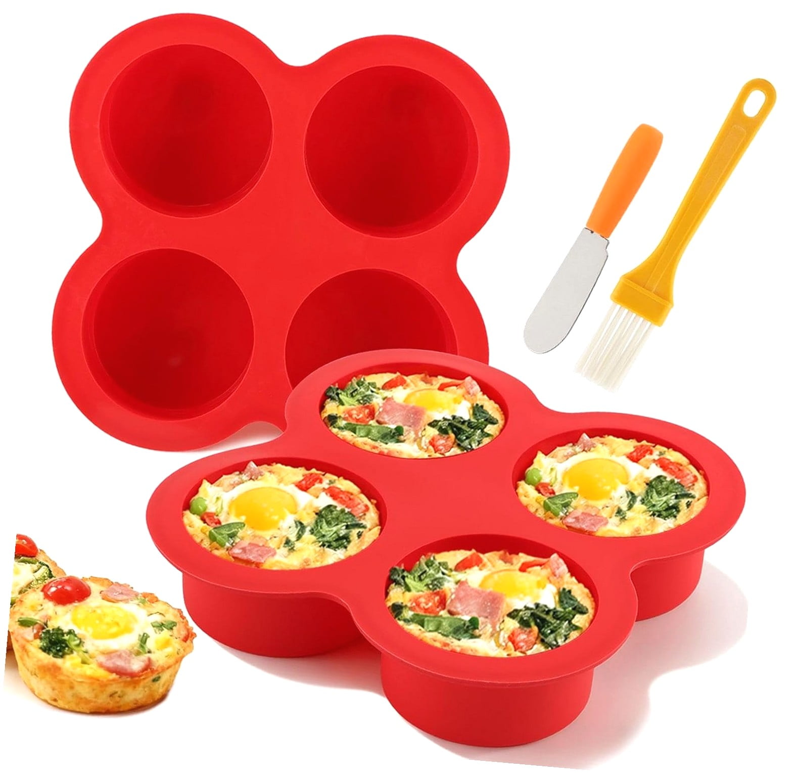 Myst Design 2 Pack Bite Molds with 1 1 Tray, 4 Cups Air Fryer Baking ...
