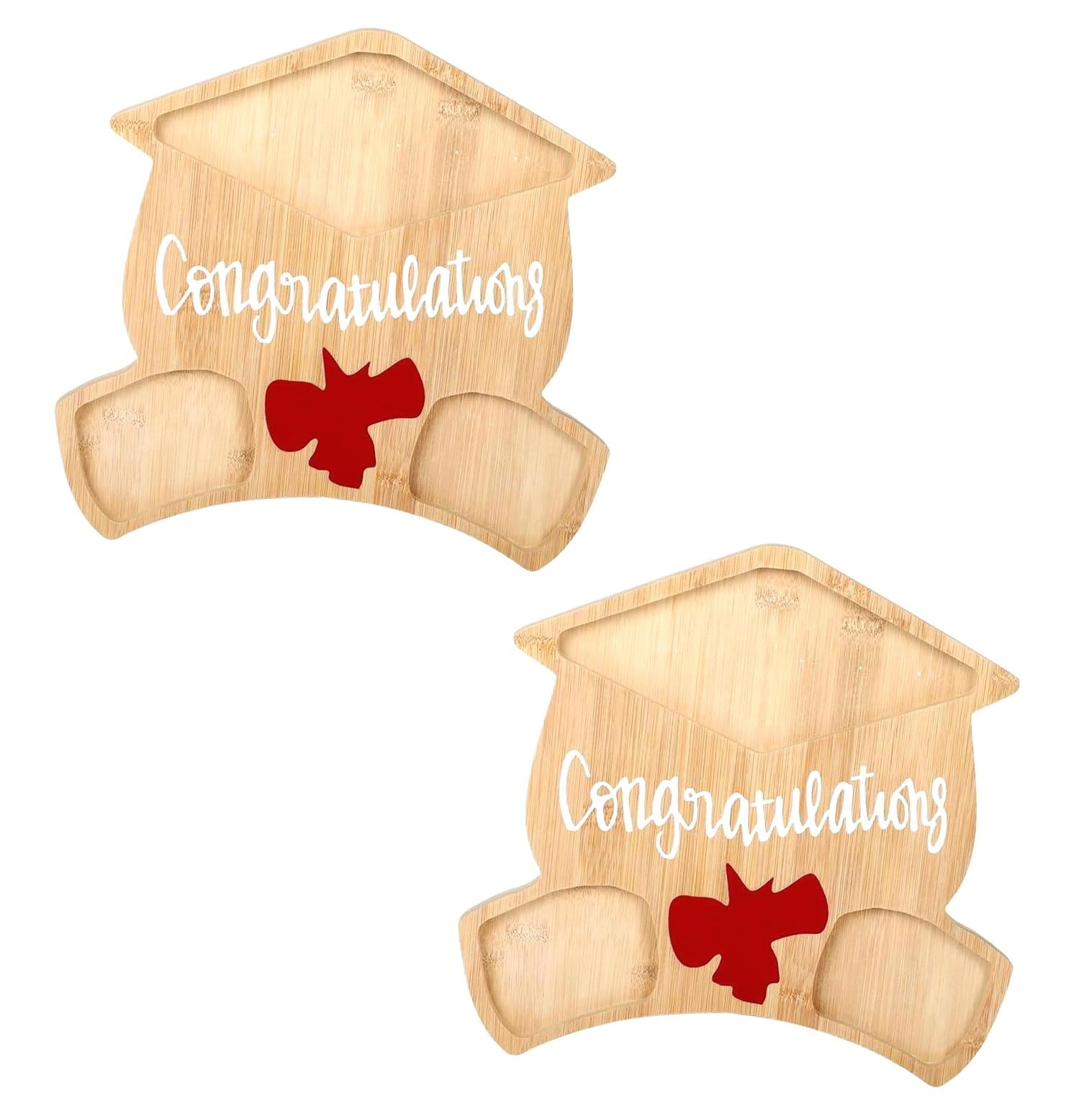 Myst Design 2-Piece Graduation Wooden Serving Tray Graduation-Themed ...