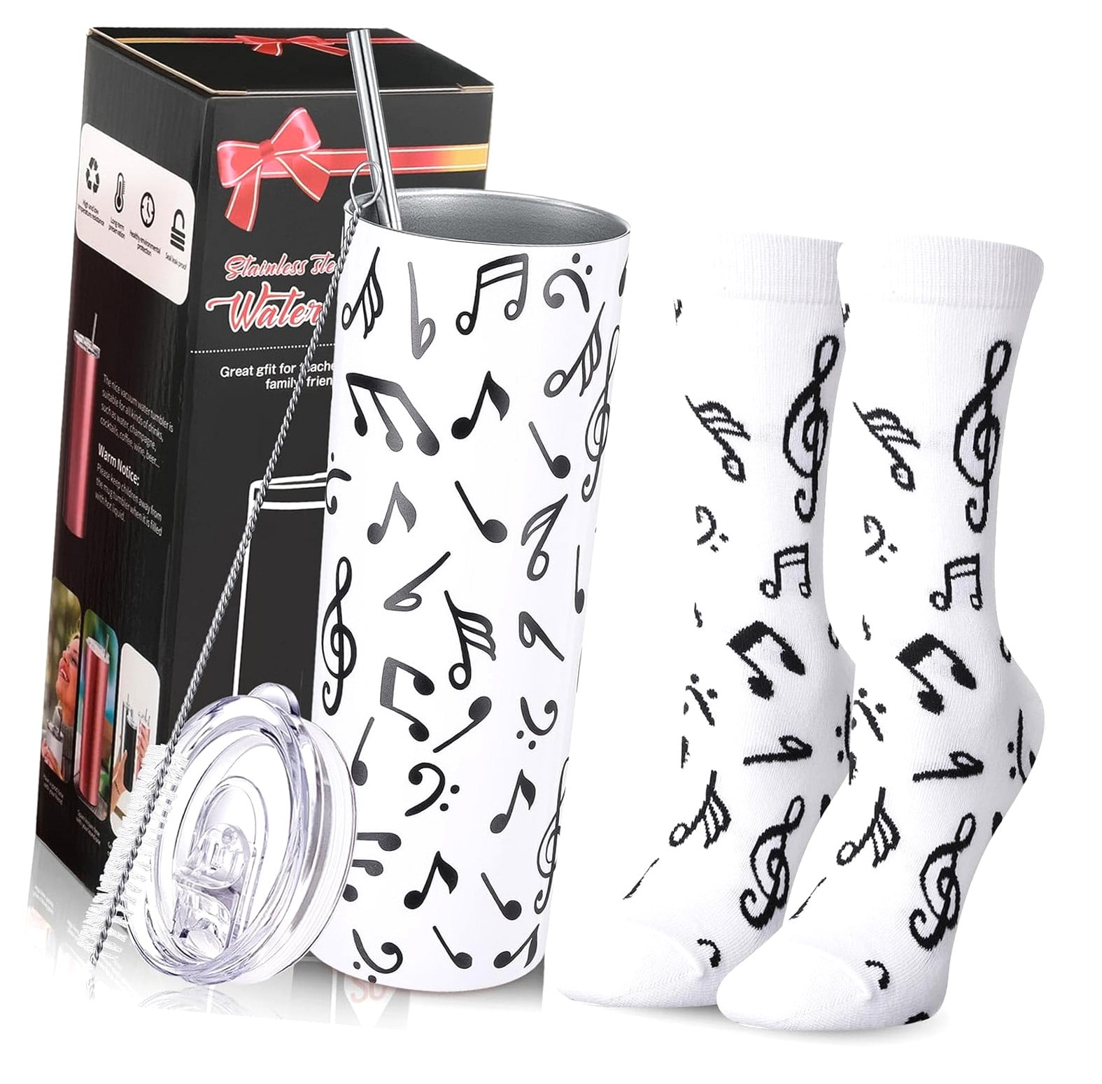 Myst Design 2 Piece Music Lovers 2025 20 oz Skinny Music Note Tumbler ...