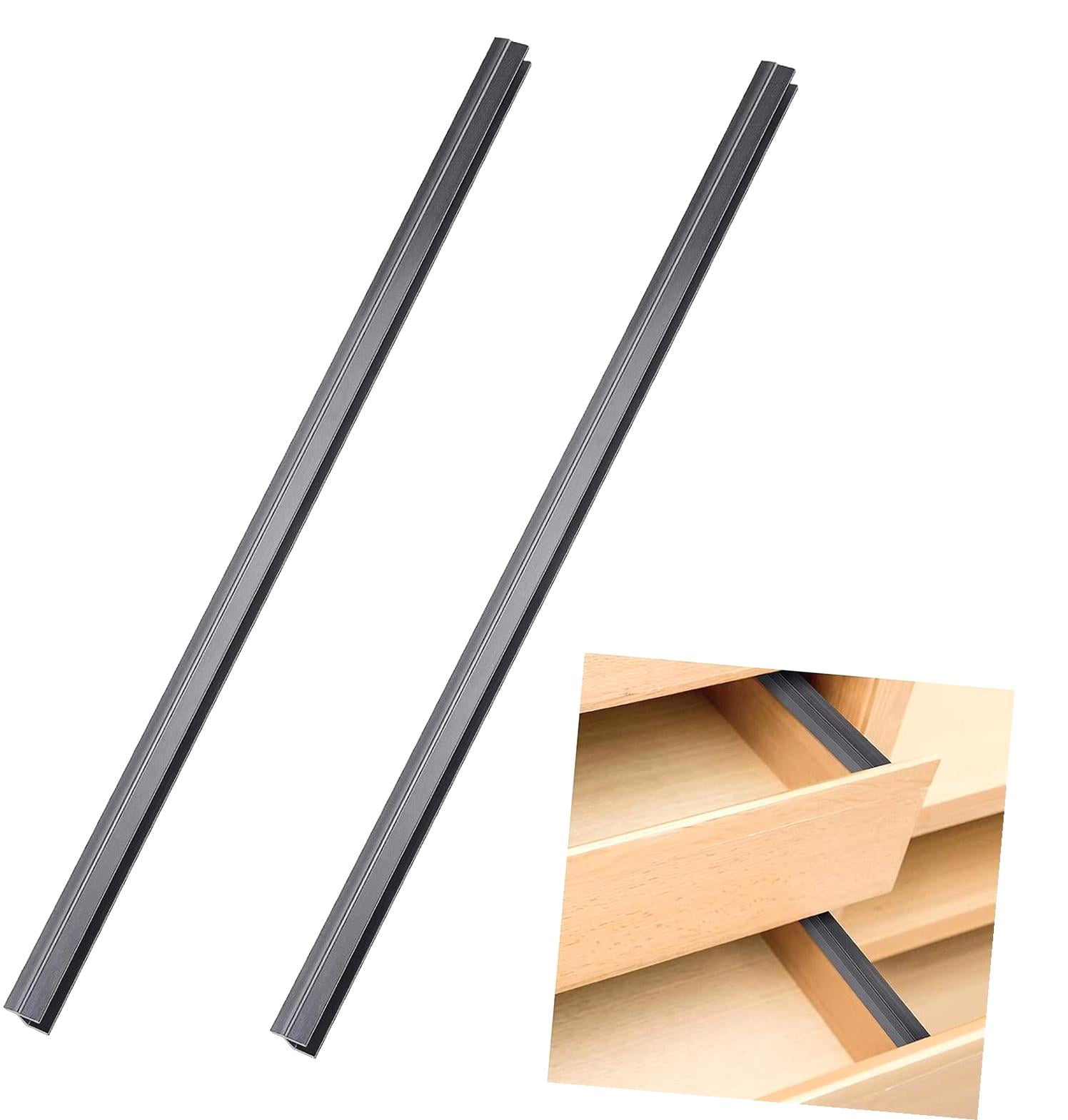 Myst Design 2-Piece PVC Drawer Hanging File Rails for 1/2 Drawer Sides ...