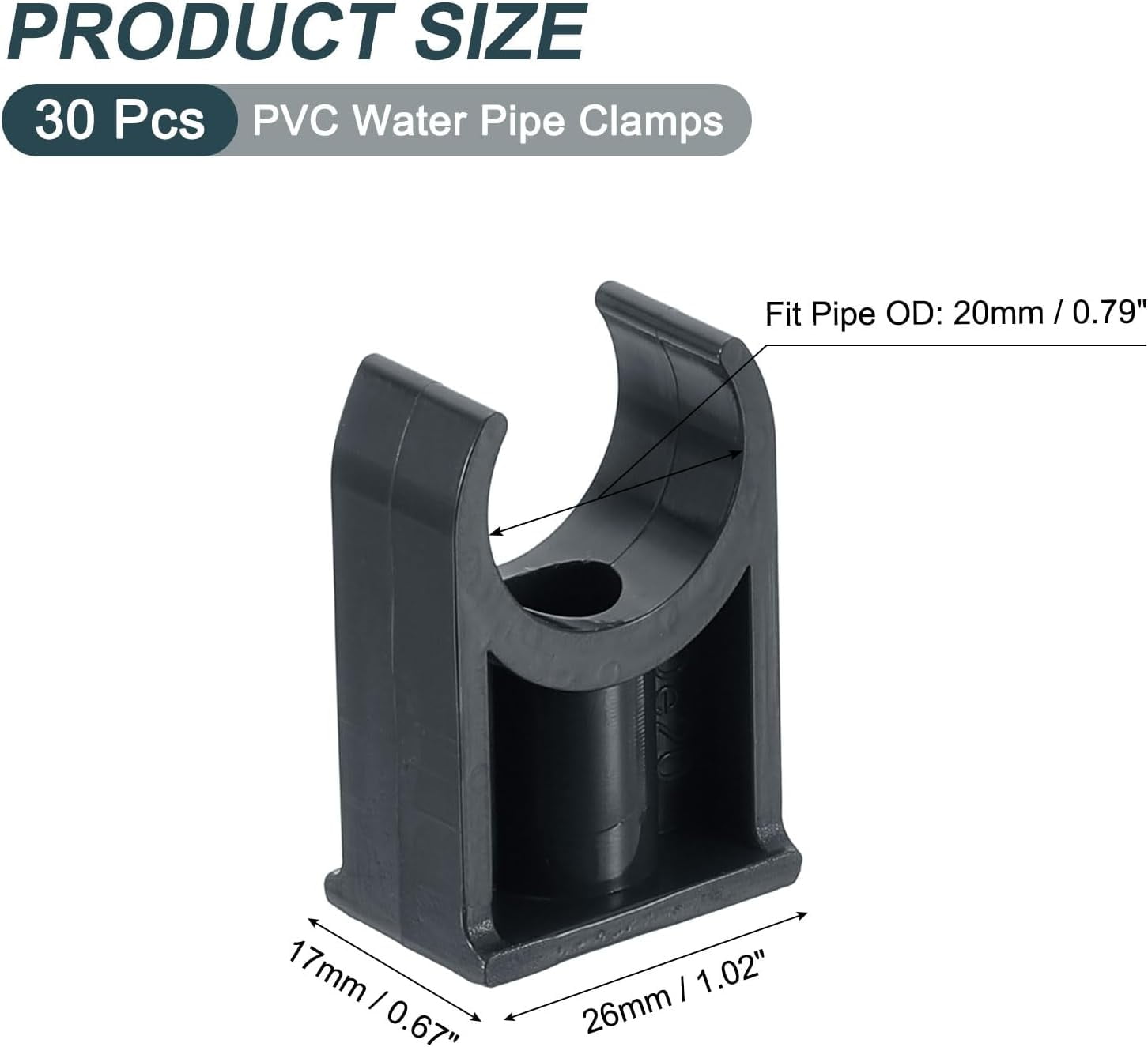 Myst Design 2-Piece PVC U-Shaped Pipe Clamps, Hose Buckles for 63mm OD ...