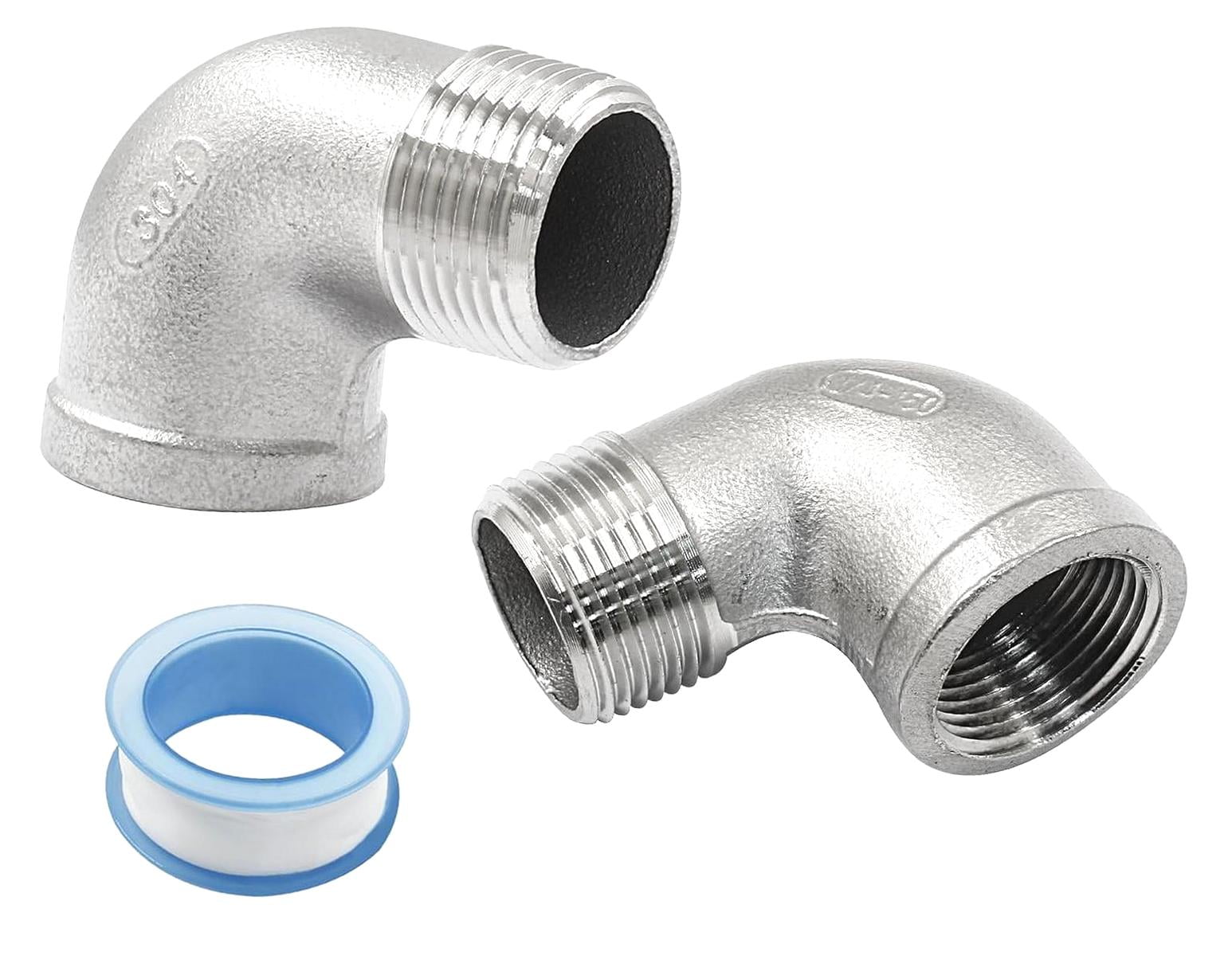Myst Design 2 Pieces 304 Steel 90 Degree Elbow Connectors, 3/4" NPT ...