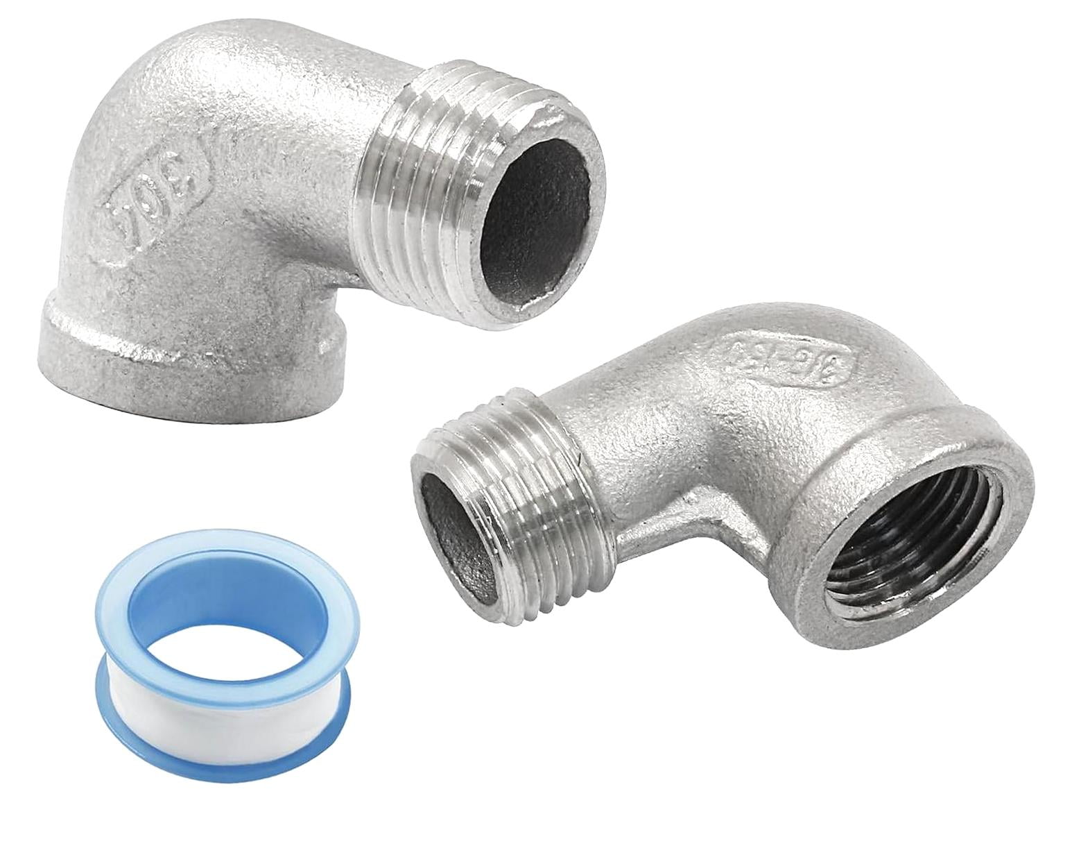 Myst Design 2 Pieces 304 Steel 90 Degree Elbow Connectors, 3/8" NPT ...