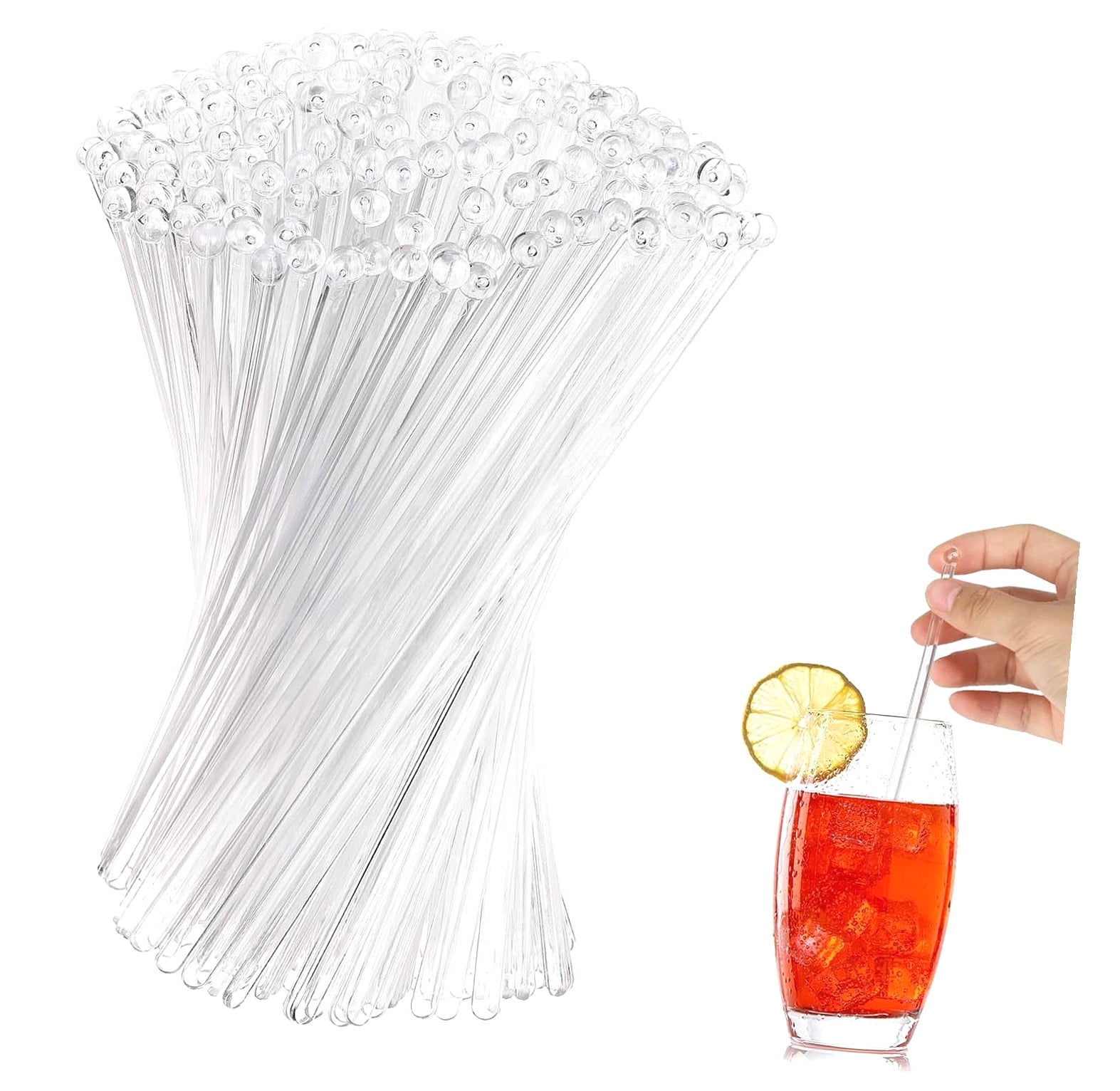 Myst Design 200 Pieces Stirrer Stir Sticks Plastic Round Top Swizzle ...