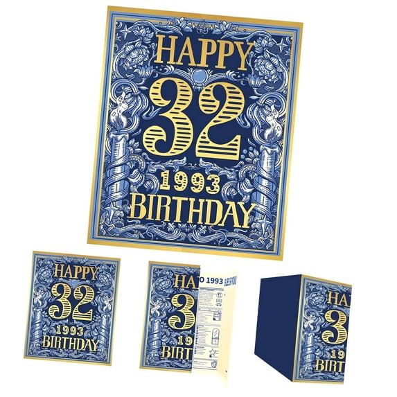 Myst Design 2025 32nd Birthday Greeting Card, 32 Years Old Birthday ...