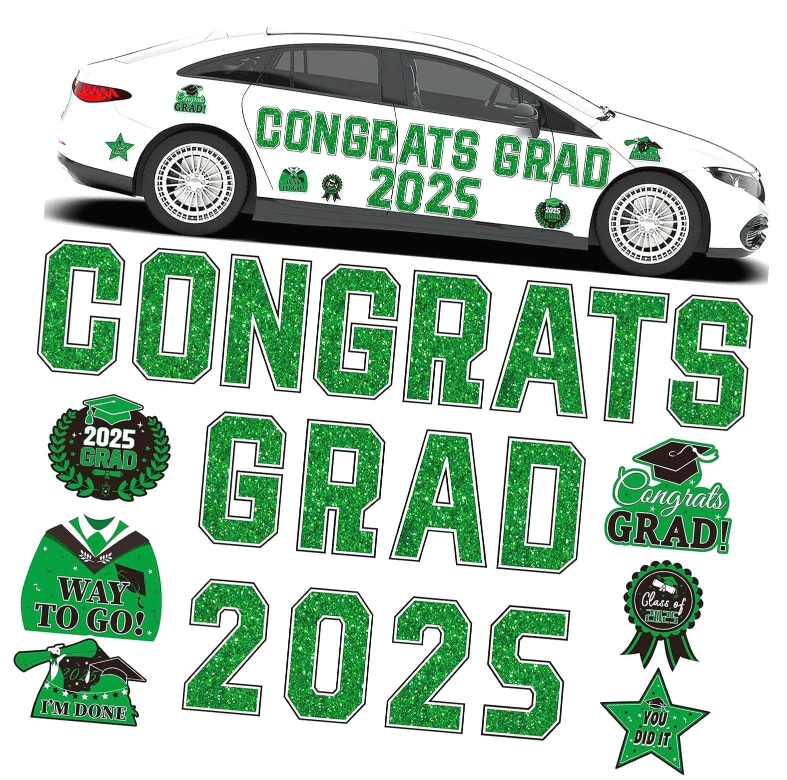 Myst Design 2025 Graduation Car Decor Magnets, 22pc Class of 2025 Grad ...