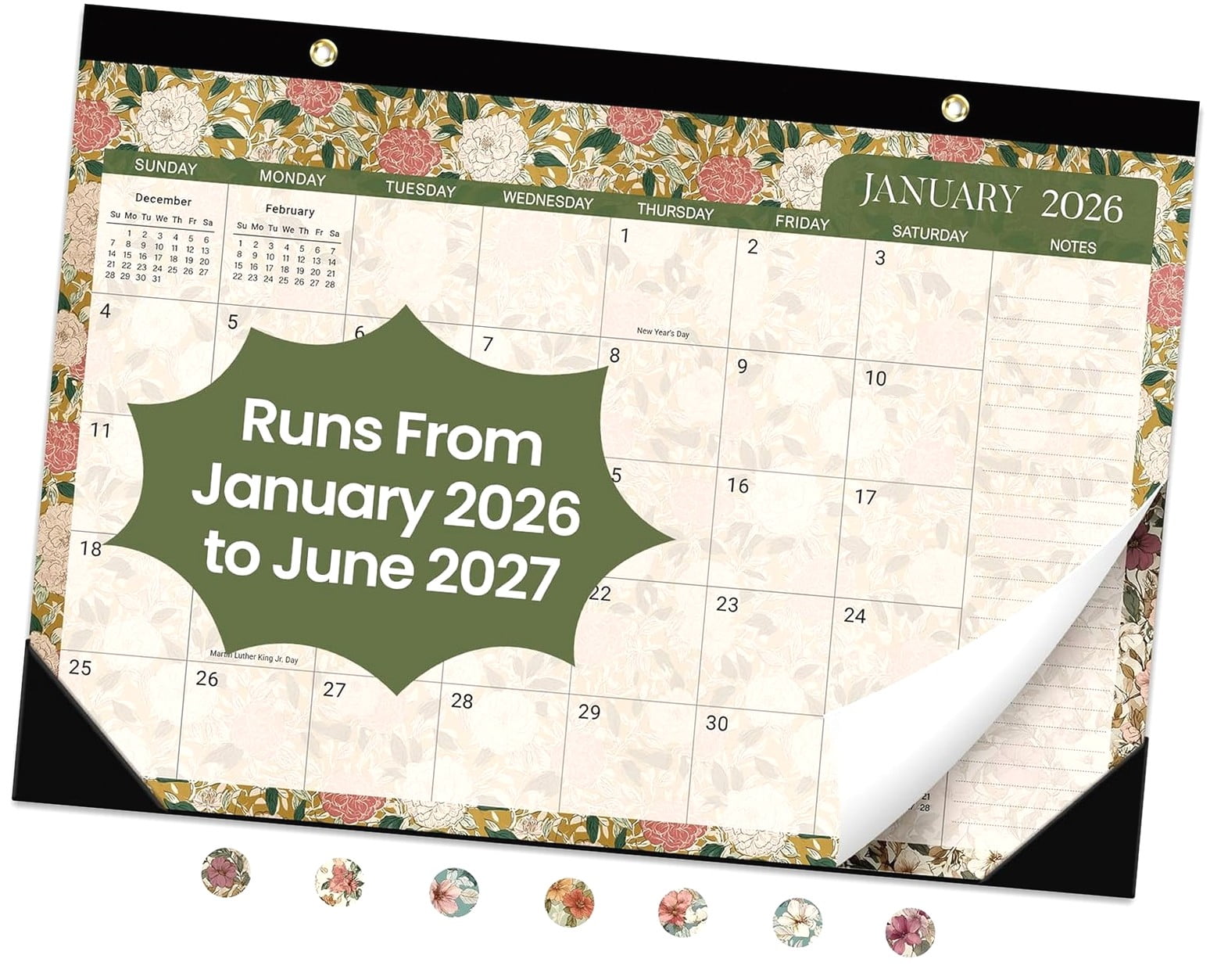 Myst Design 2026 Desk Calendar, 18-Month Calendar Runs from January ...