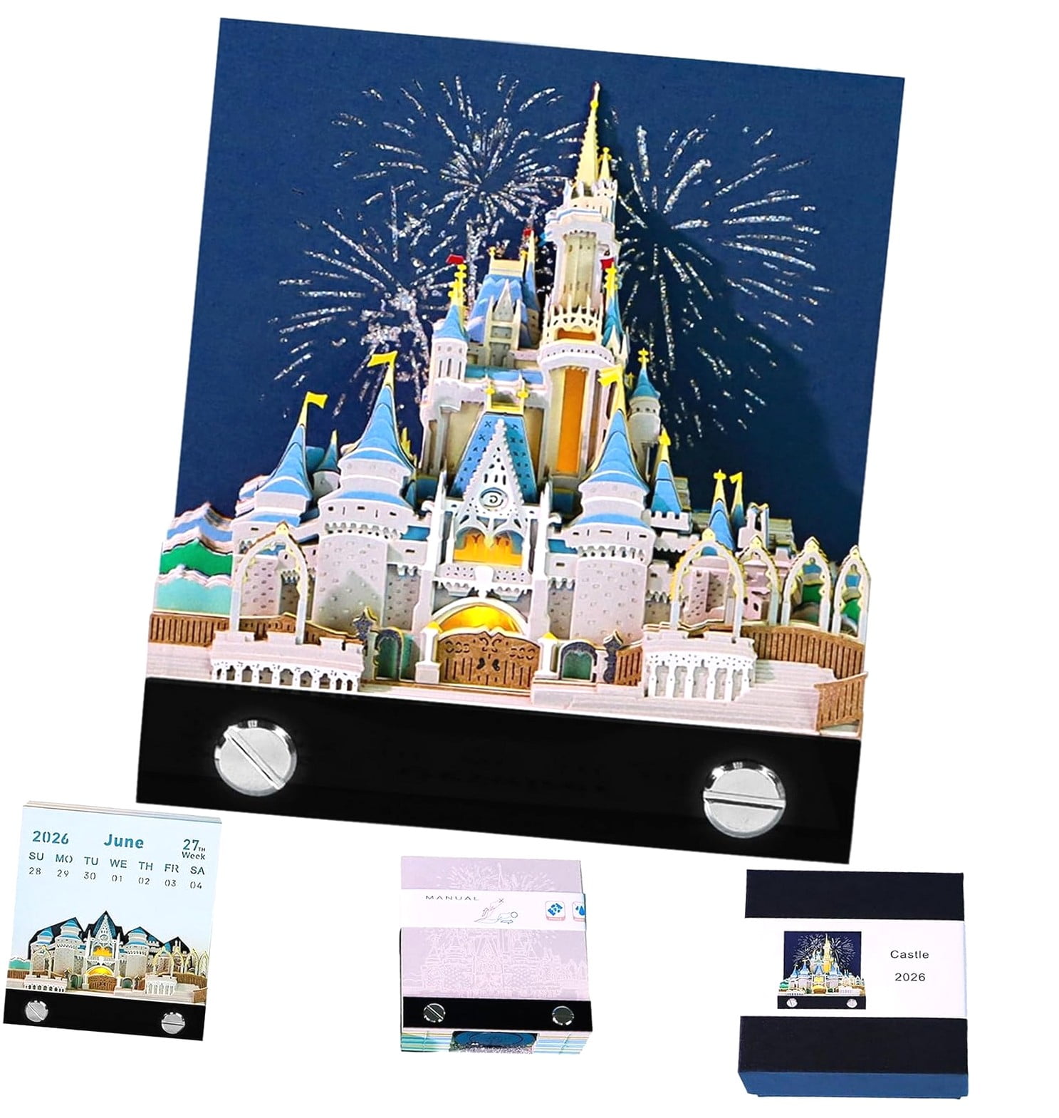 Myst Design 2026 Time Piece Calendar, 3D Sticky Notes 2026, Desk ...
