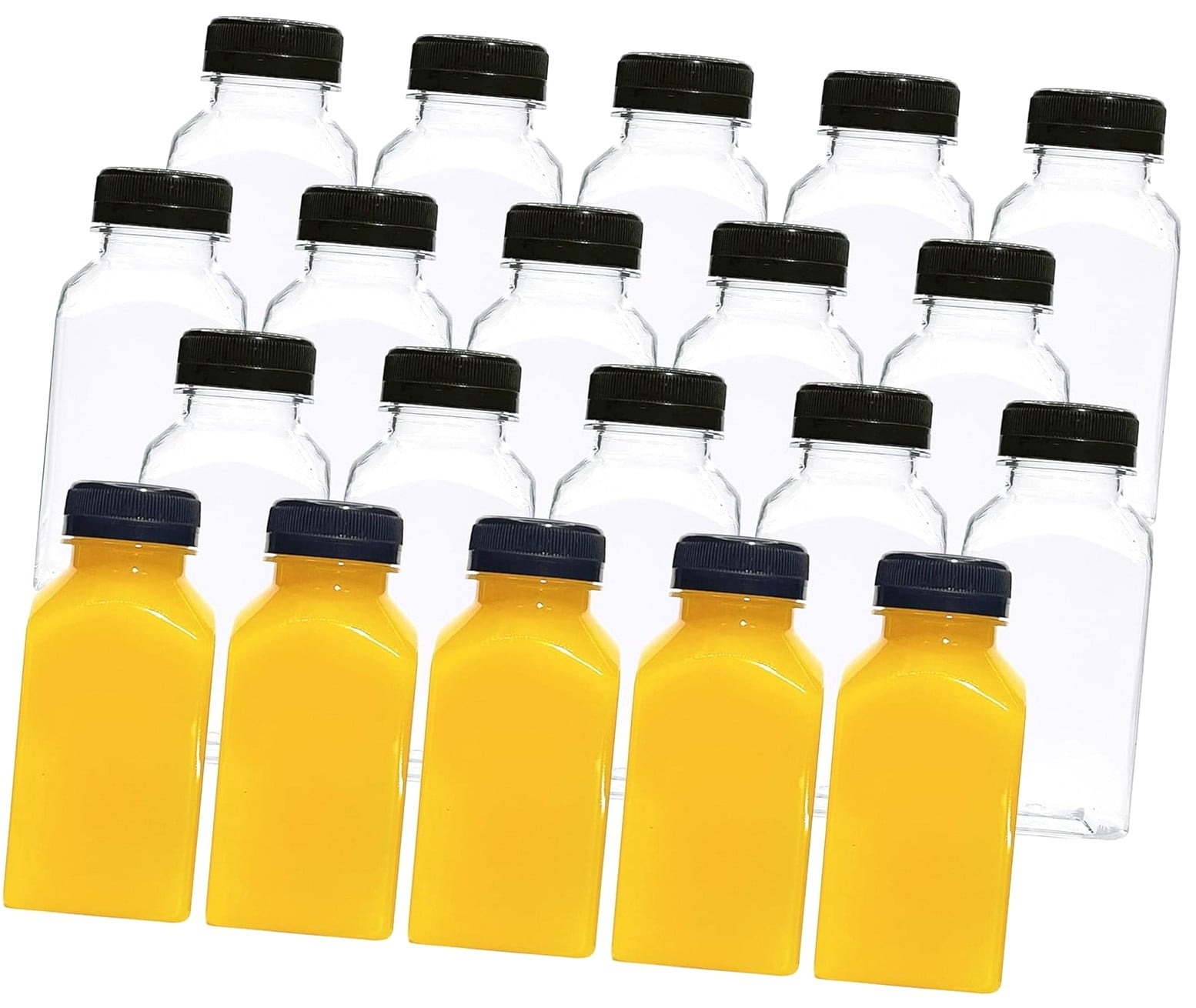 Myst Design 20pcs 8oz Plastic Bottles, Containers with , Clear Bulk ...