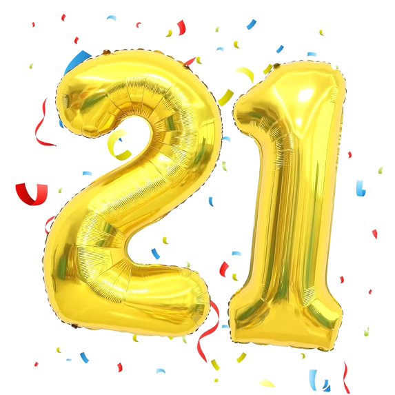 Myst Design 21st Birthday Decorations for Her 21 Balloon Numbers 40 ...