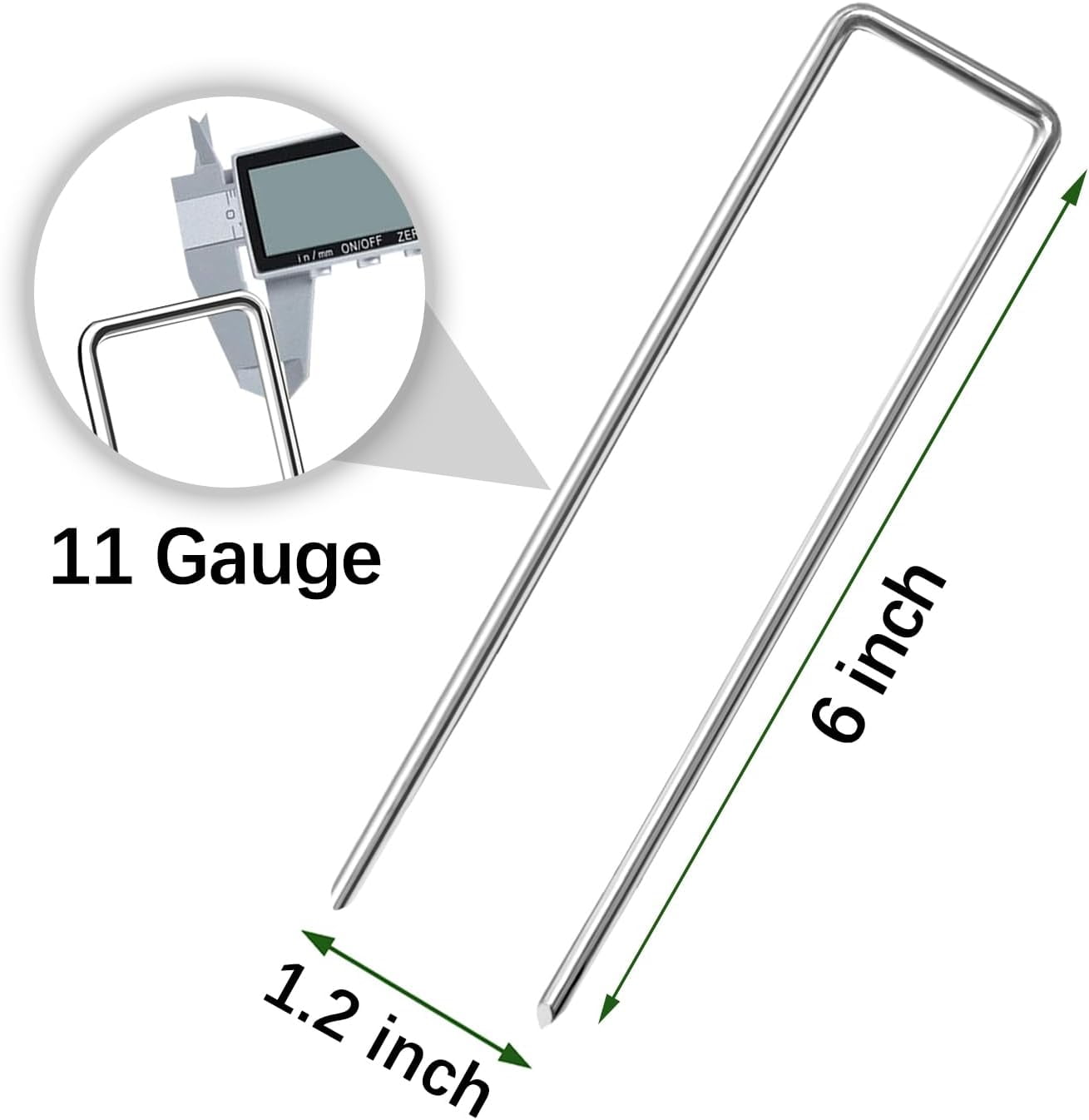 Myst Design 24 PCS Landscape 6 Inch Galvanized Garden Stakes Garden ...