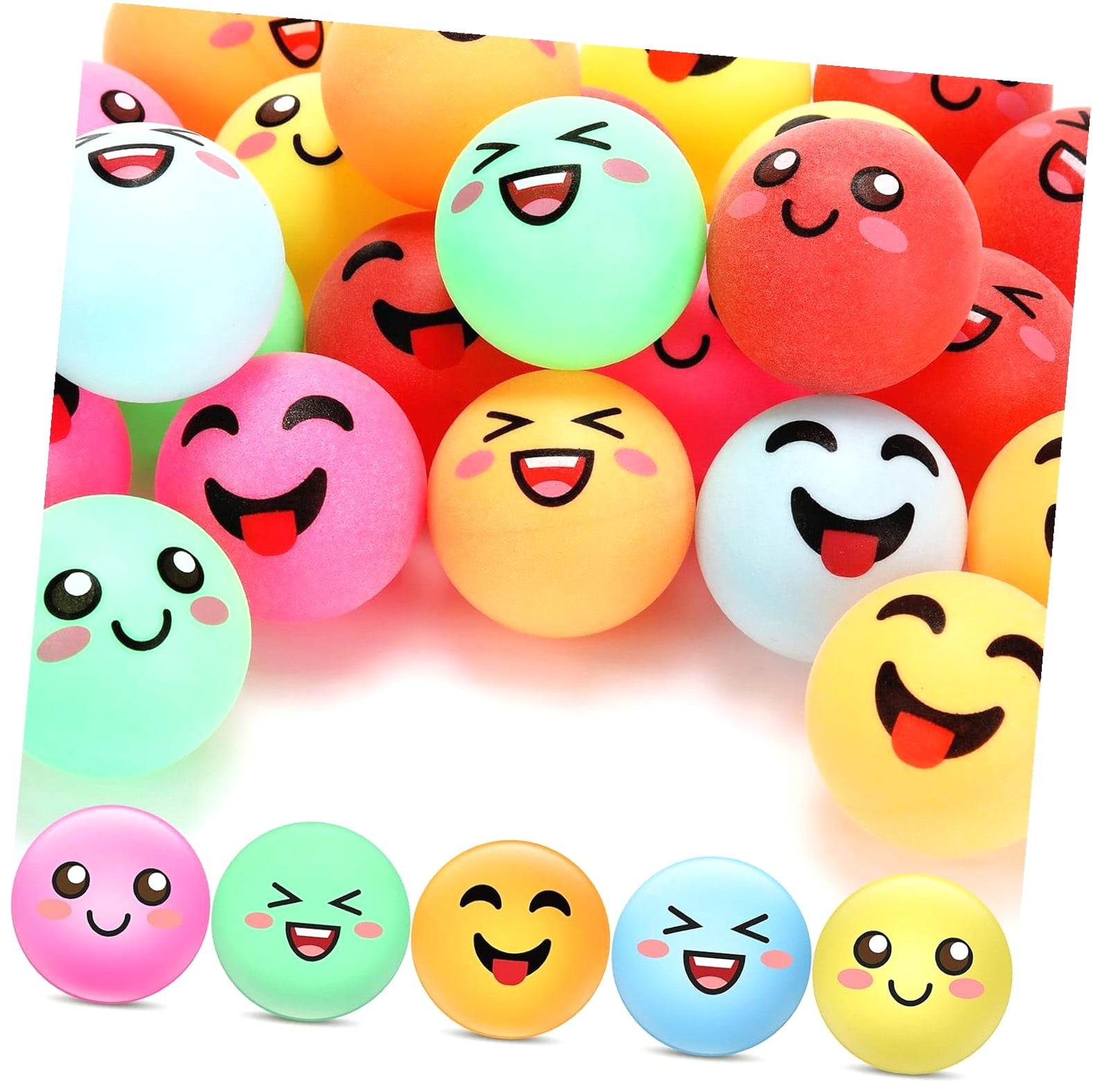 Myst Design 24 PCS Table Tennis Balls Face 3 Special Emotion Table ...
