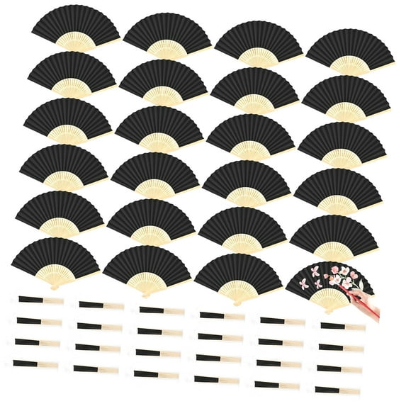 Myst Design 24 Pack Folding Fans Handheld Paper Hand Fans for Foldable ...