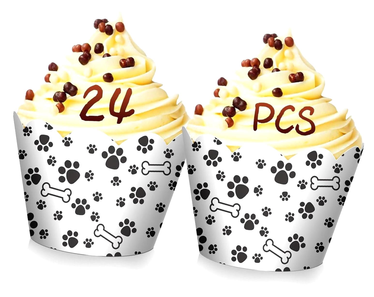 Myst Design 24pcs Dog-Themed Cupcake Liners, Greaseproof Baking Cups ...