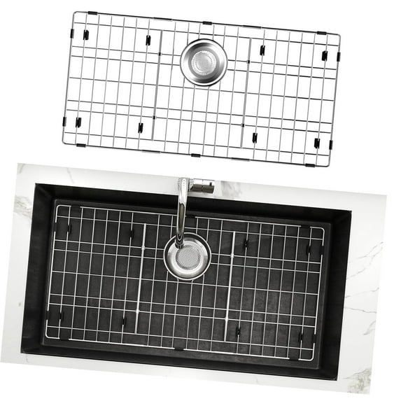 Myst Design 28-3/8'' 14-3/16'' Steel Sink Grid, Sink Protectors for ...