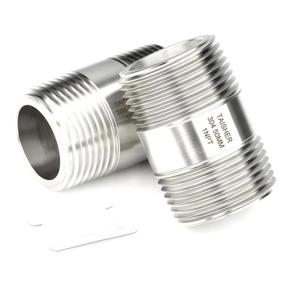 Myst Design 2PCS Steel Pipe Connectors, 1" NPT Male to 1" NPT Male ...
