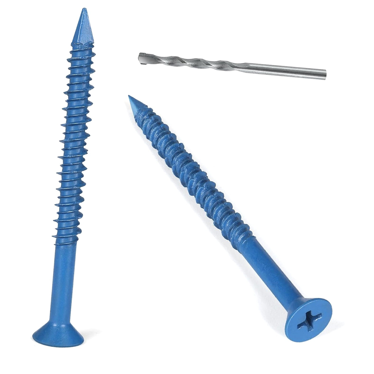 Myst Design 3/16 3-1/4 Inch 45Pcs Flat Concrete Screws, Fasteners with ...