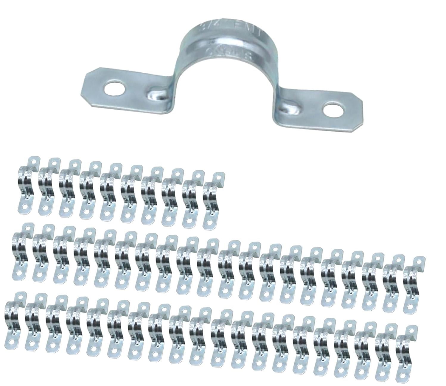 Myst Design 3/4 Inch 50 Units Pipe Fasteners, Dual Hole U Bracket, Zinc ...