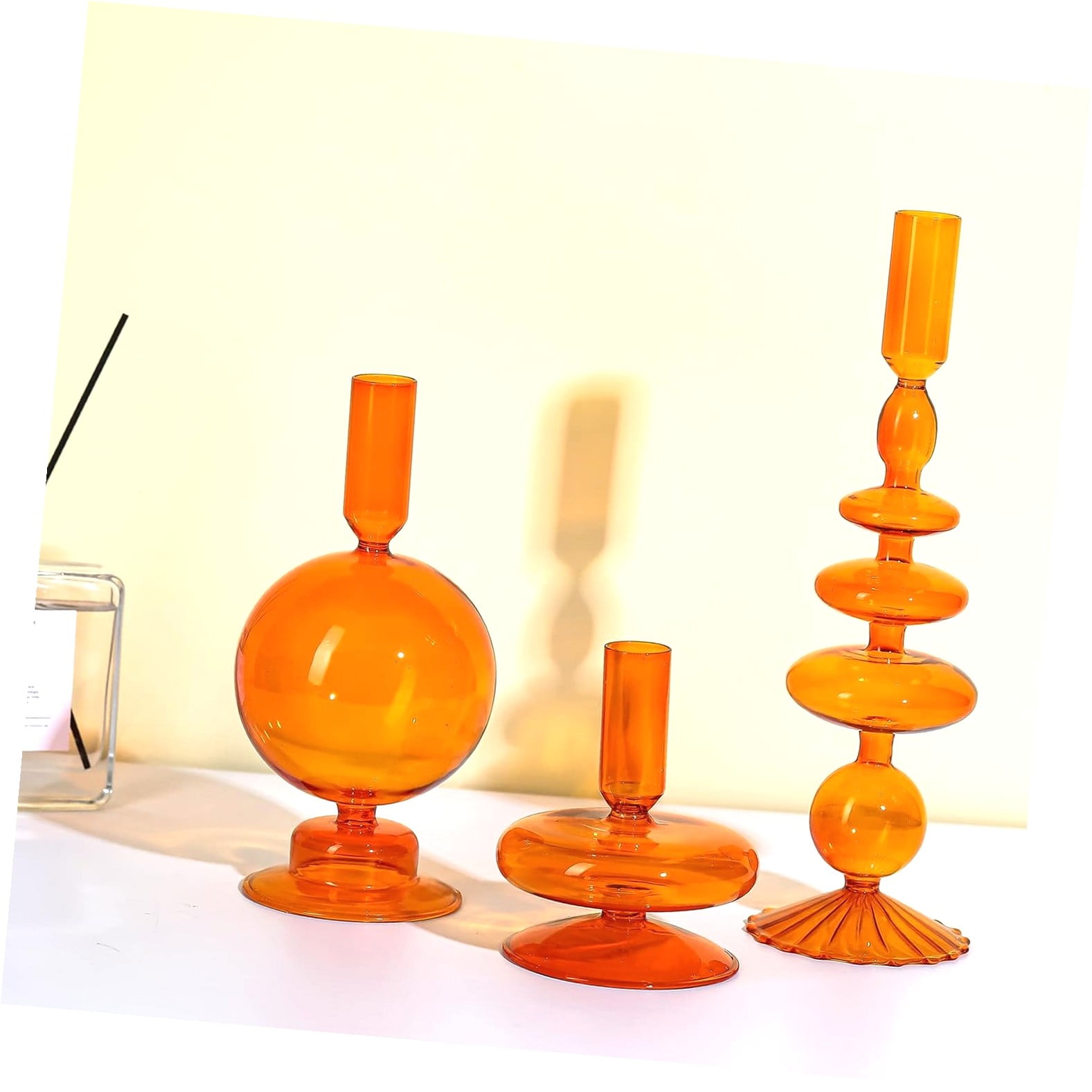 Myst Design 3 Pcs Candlestick Holders Groovy Wavy Taper Stick for ...