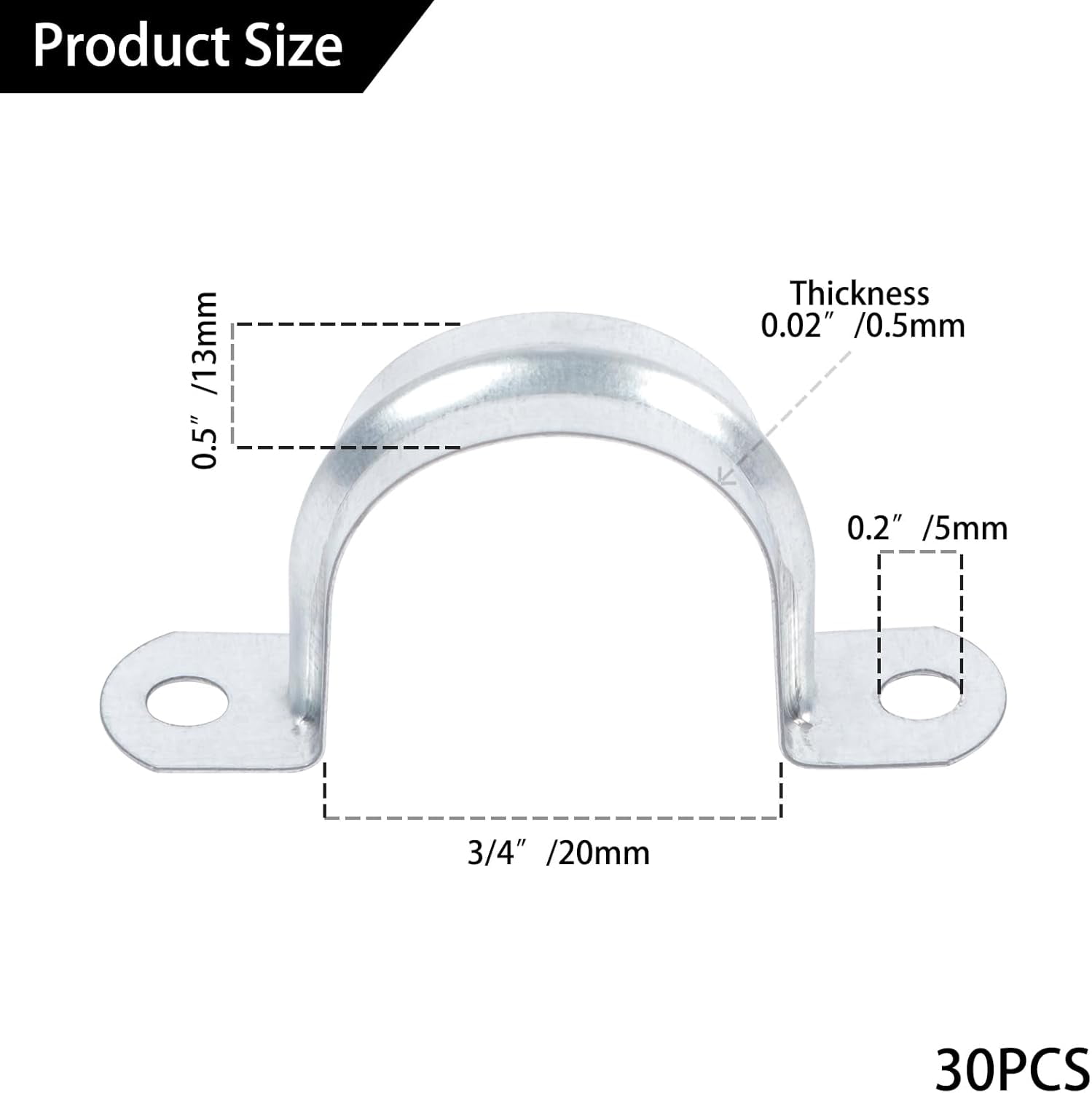 Myst Design 30 PCS 1 Inch Heavy-Duty Pipe Strap, 2-Hole U Bracket for ...