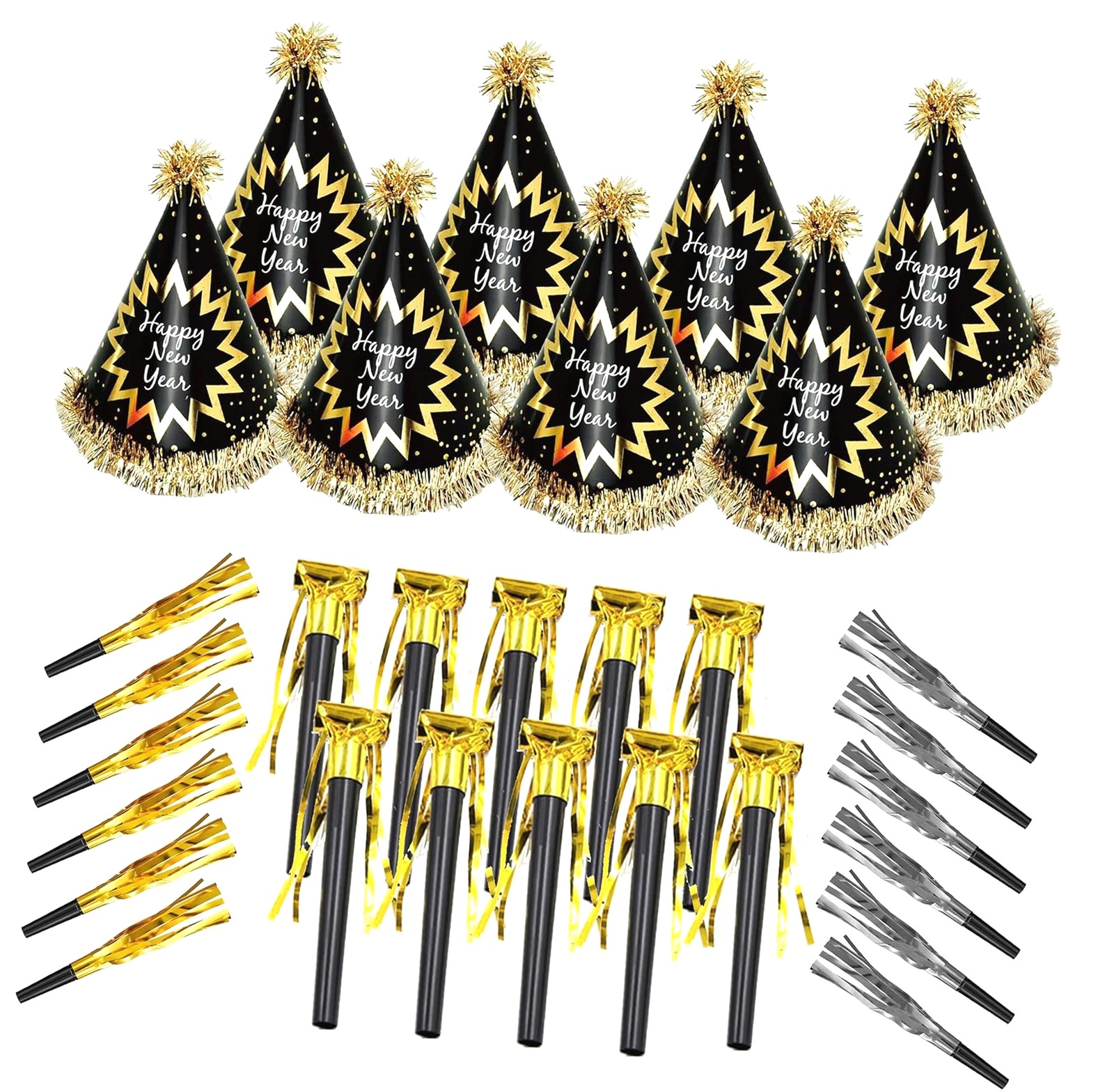Myst Design 30 Pcs Happy New Year 2026 Party Hats – NYE Cone Hats ...