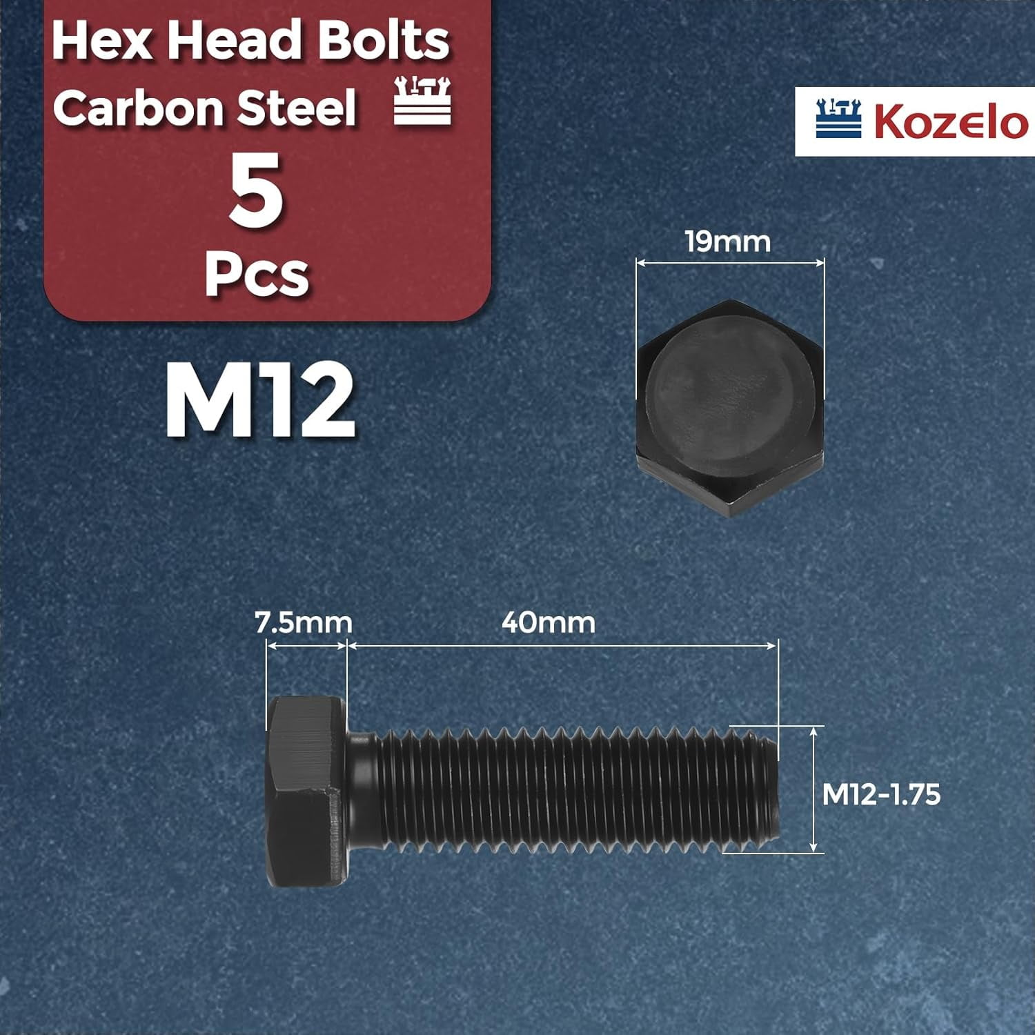 Myst Design 30 Pieces Hex Screws Bolts - [M6-1x16] Carbon Steel Grade ...