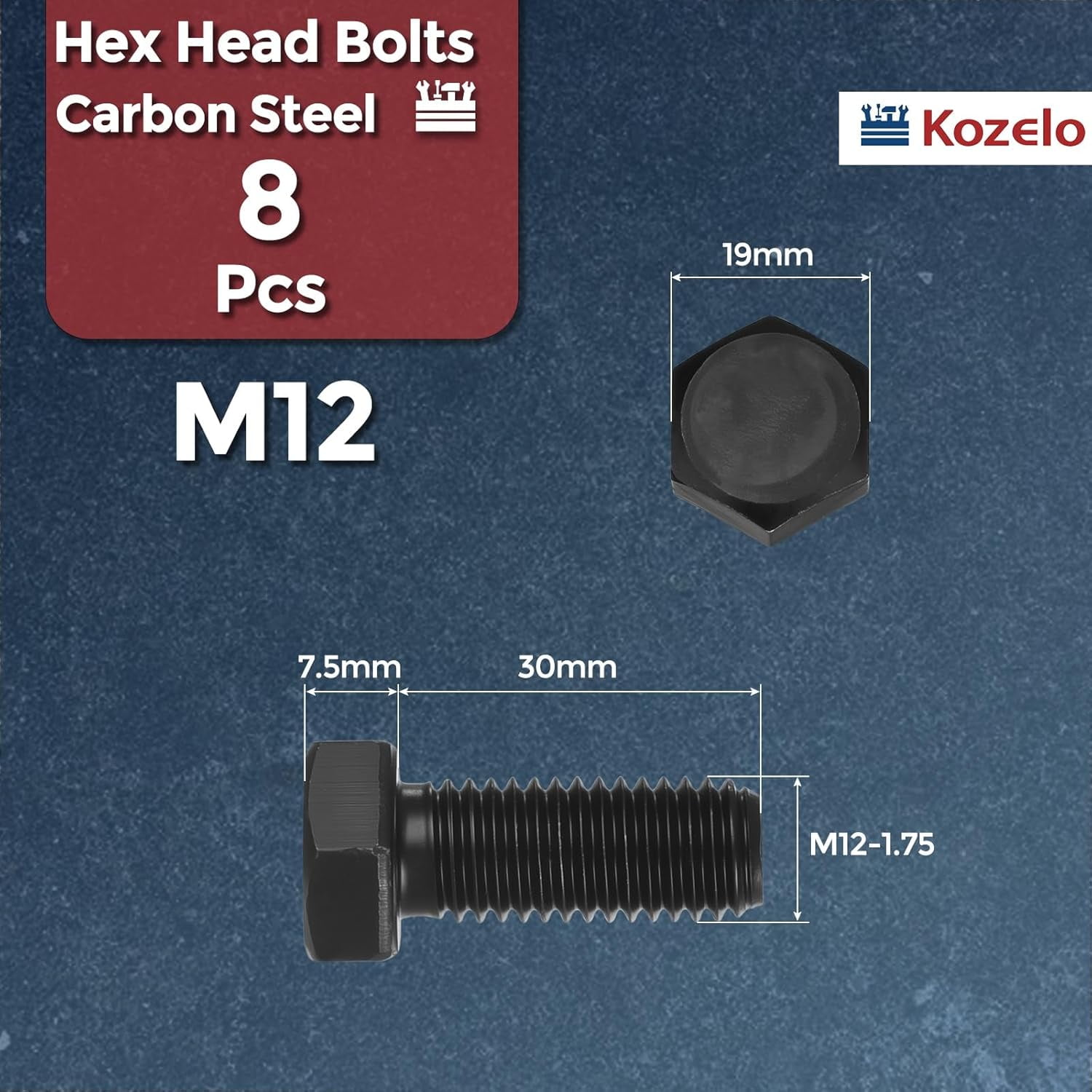 Myst Design 30 Pieces Hex Screws Bolts - [M6-1x16] Carbon Steel Grade ...