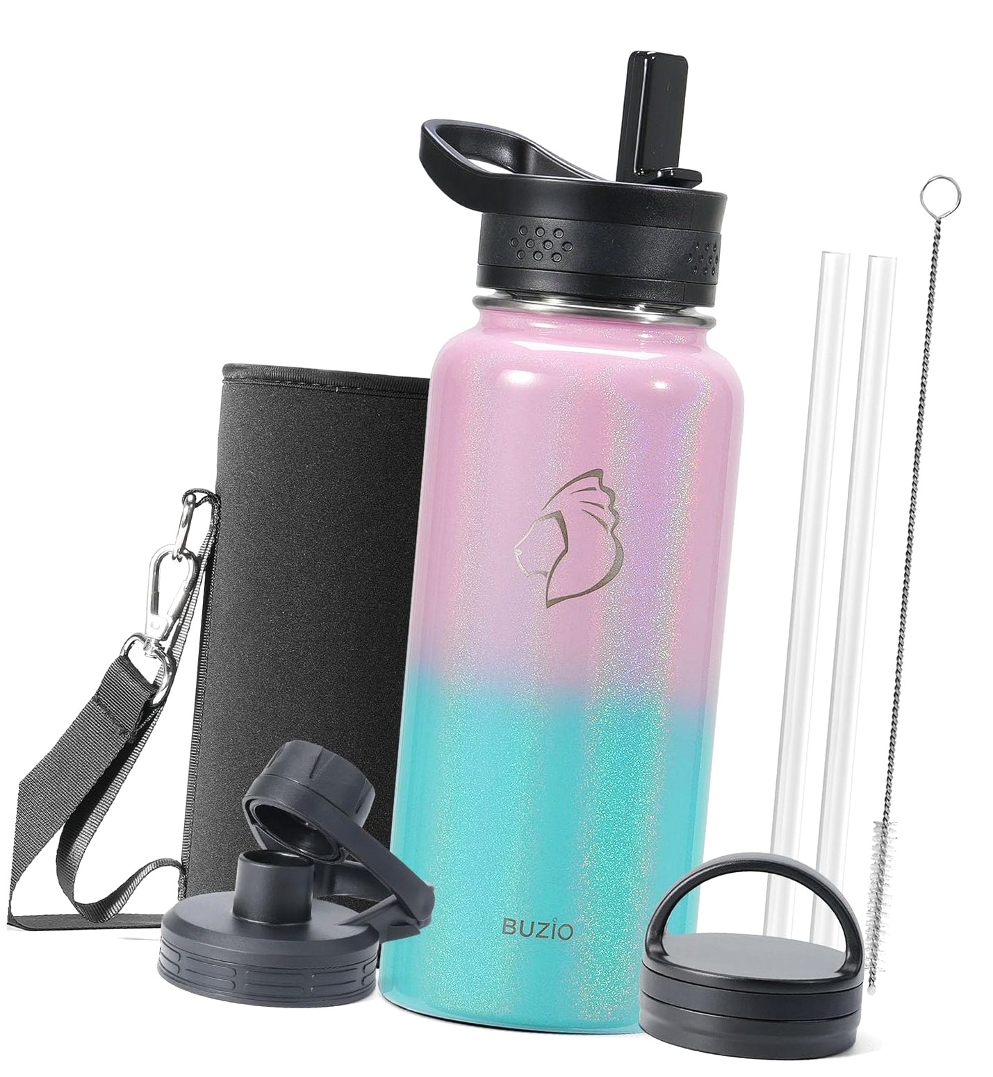 Myst Design 32 oz Water Insulated with 3 lid and Pouch, Steel Water ...
