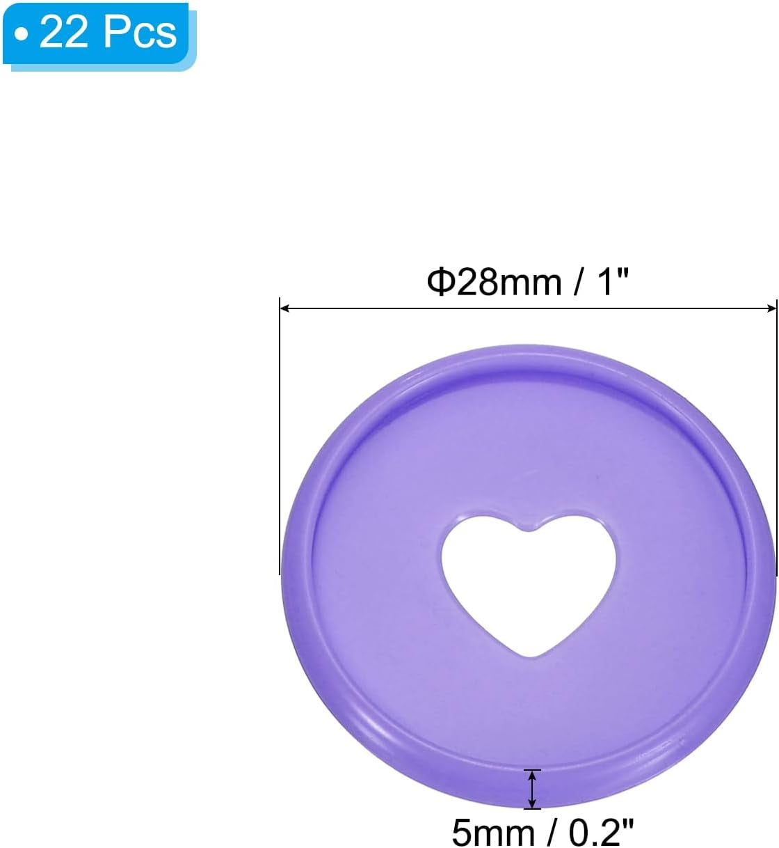 Myst Design 35mm 1" Plastic Round Heart Shape Book Binding Discs, 22 ...