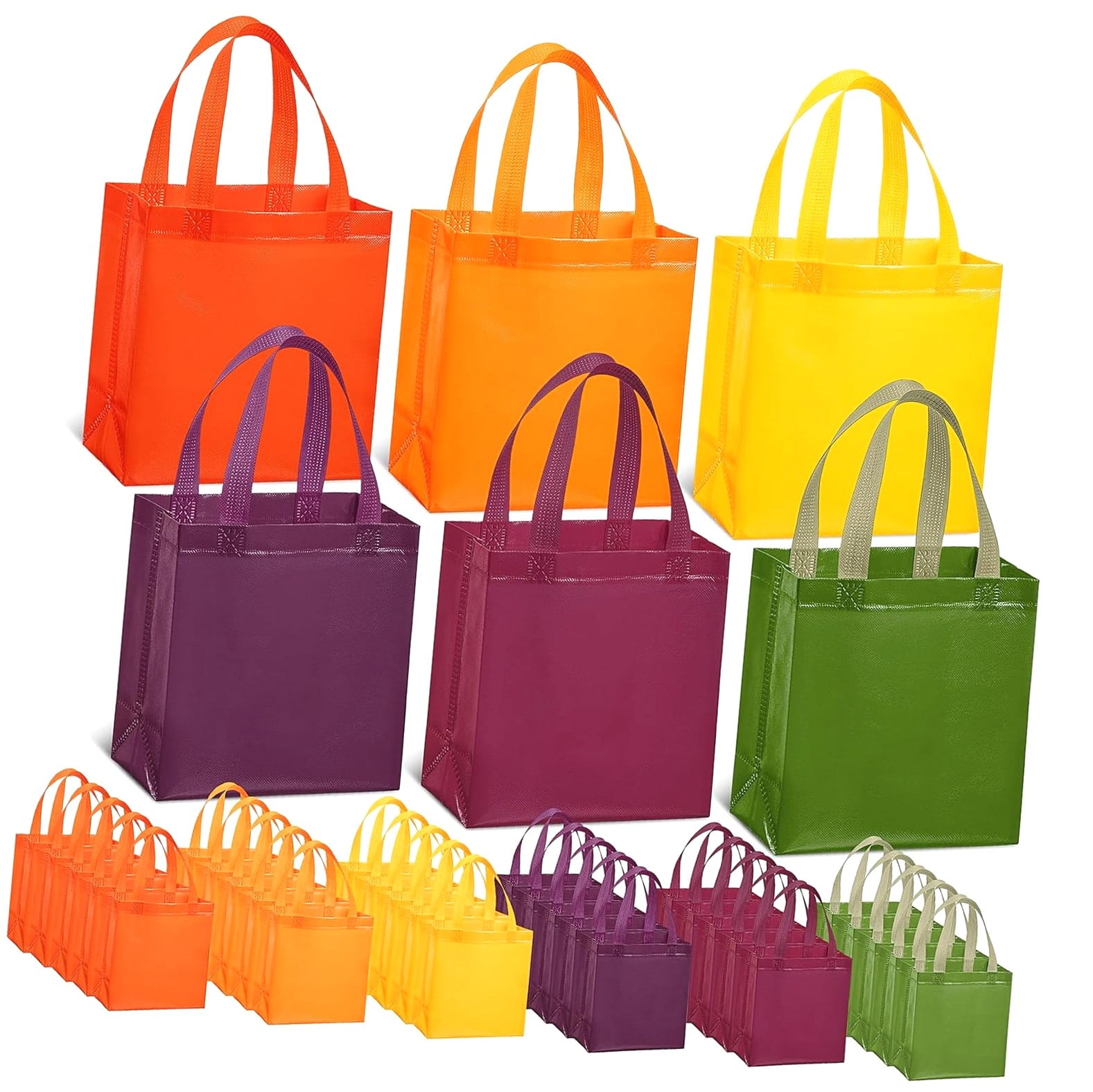 Myst Design 36-Piece Non-Woven Bags with Handles in Pastel Colors, Bulk ...