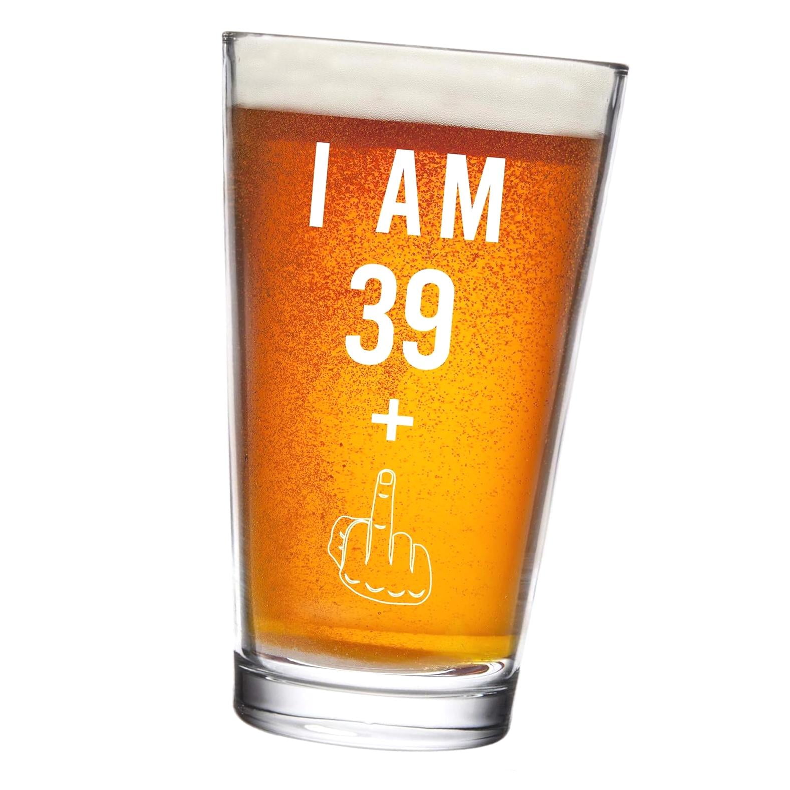 Myst Design 39 Plus One 40th Birthday for Men Women Glass – Humorous 40 ...