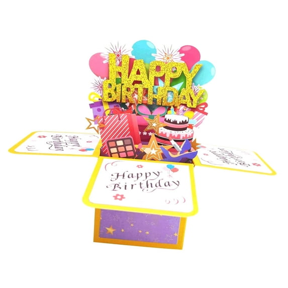 Myst Design 3D Birthday Card Transforming into Box Cut Hot Air Balloon ...