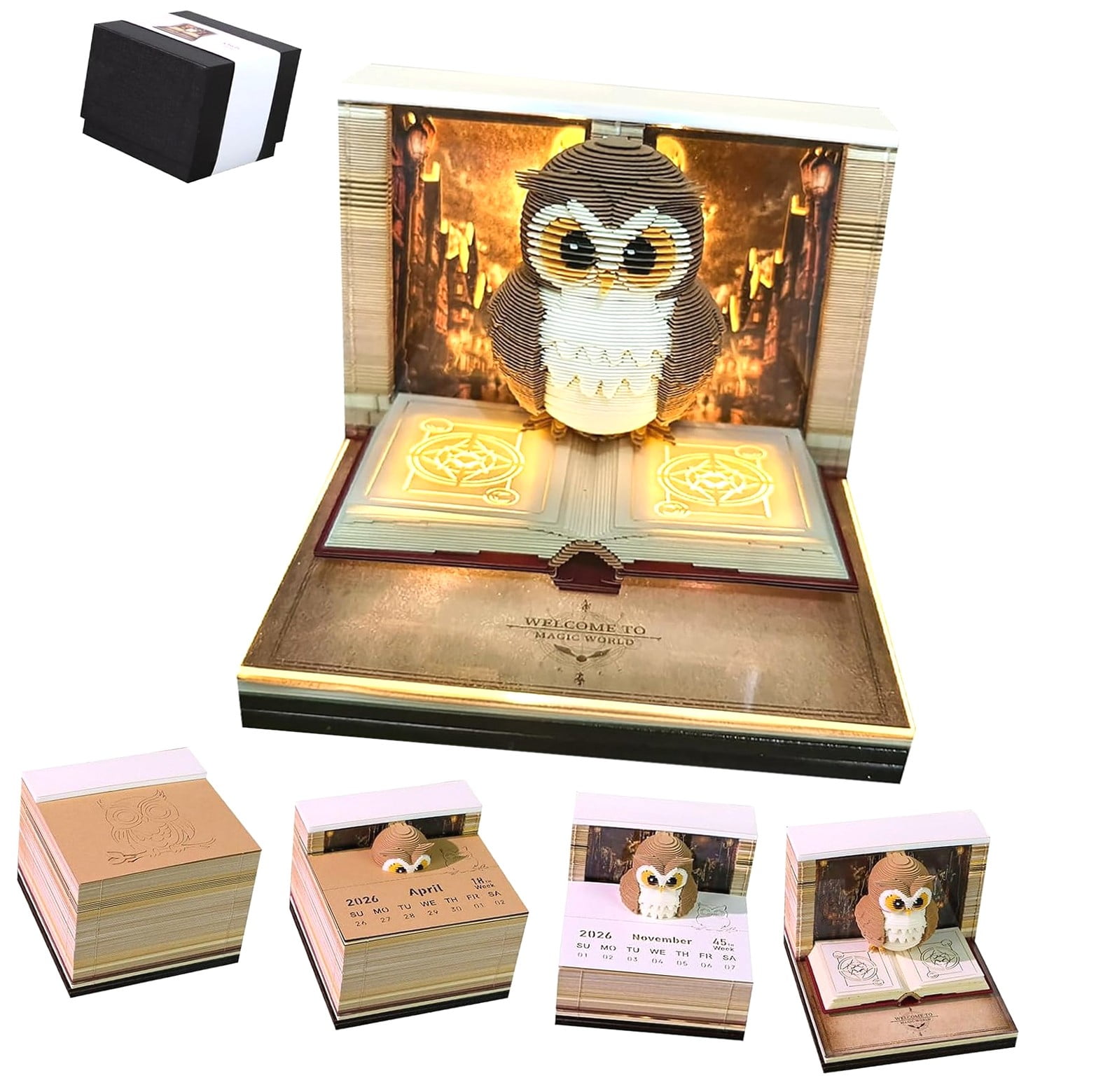 Myst Design 3D Calendar 2026, Desk Time Piece Calendar 2026, Tear-Away ...