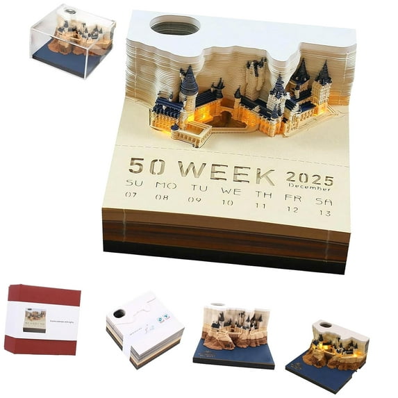 Myst Design 3D Calendar 2026, Desk Timepiece Calendar 2026, Tear-Away ...