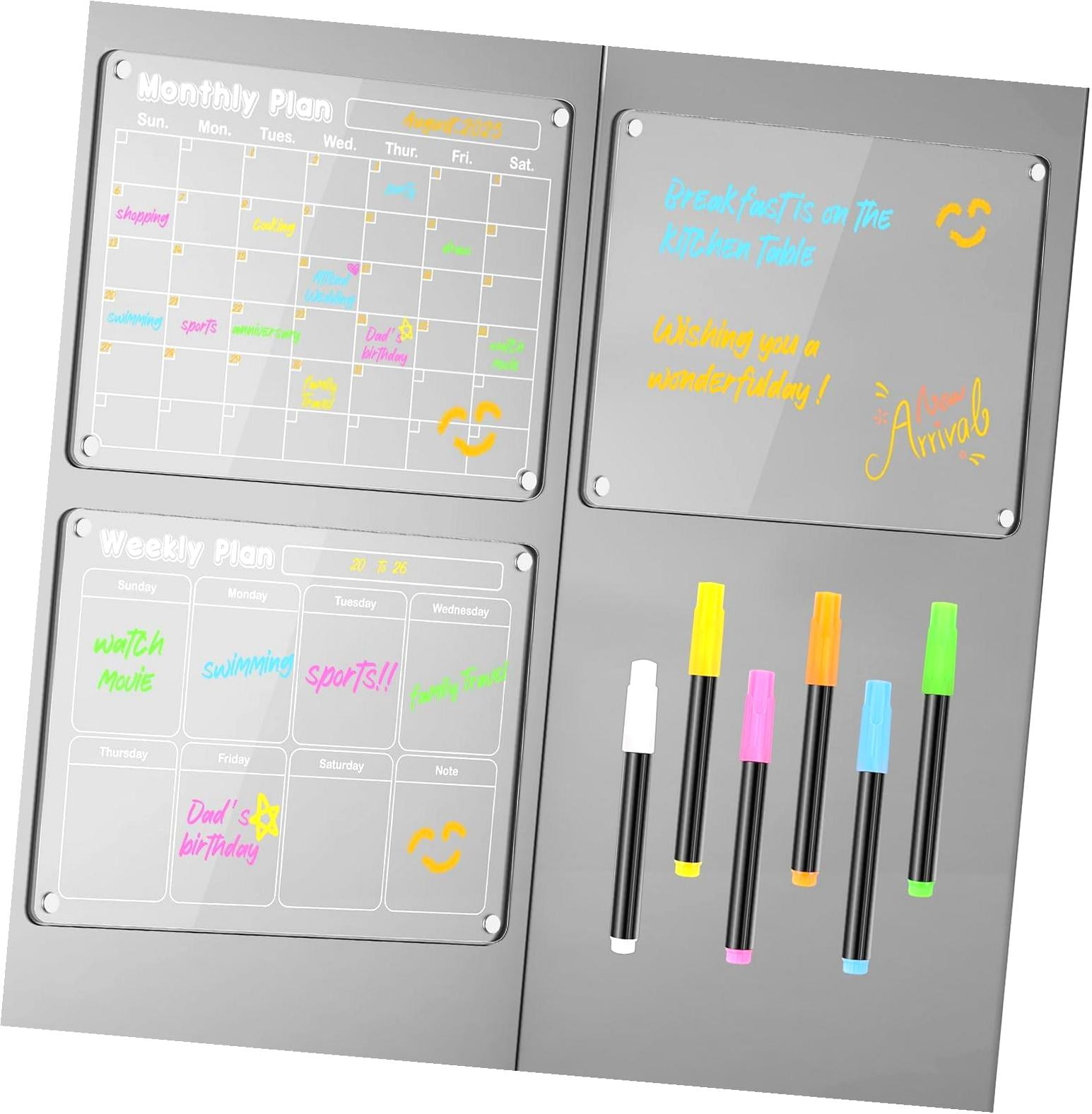 Myst Design 3Pcs Acrylic Magnetic Calendar Set for Fridge, 2025 Clear ...