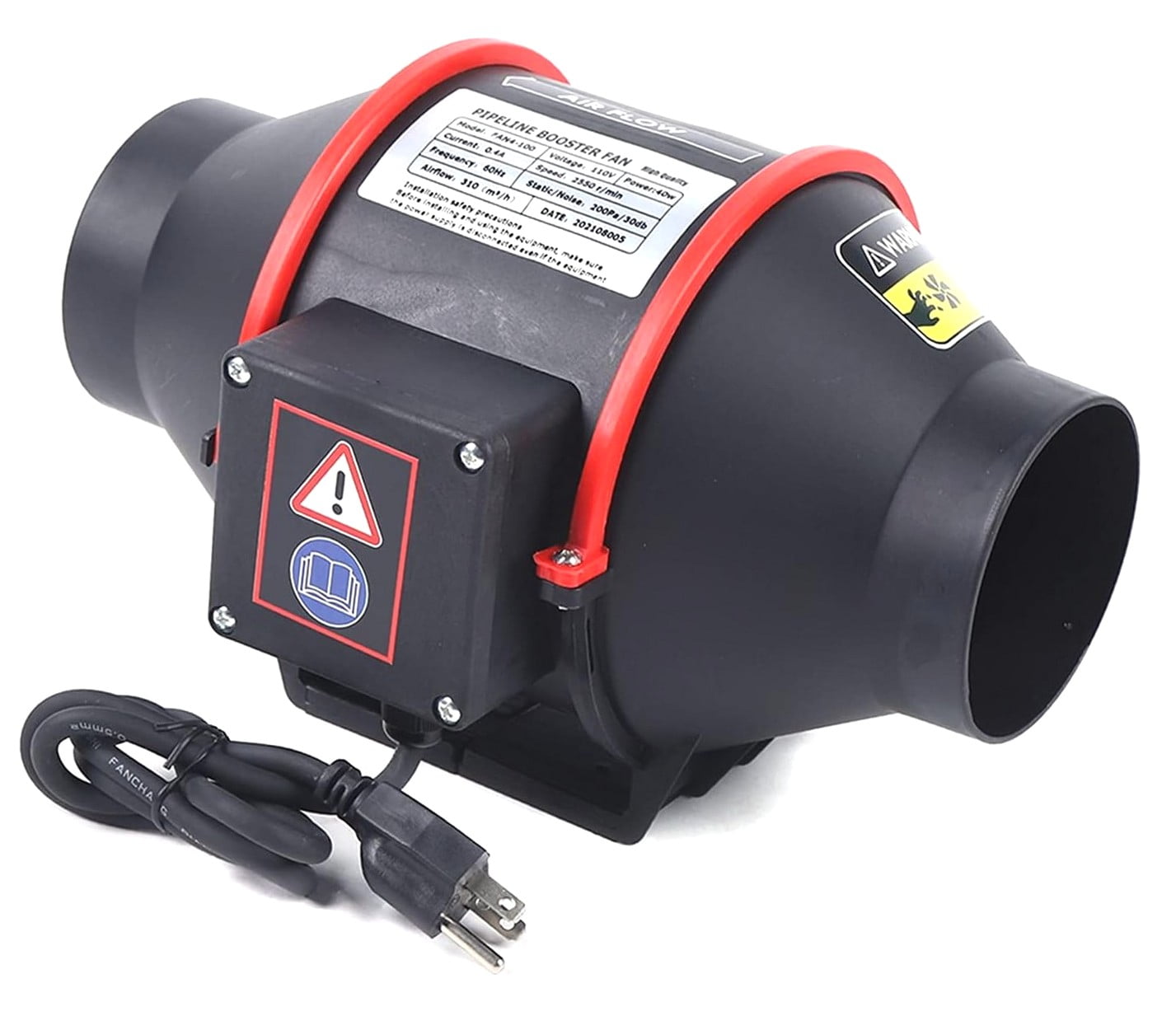 Myst Design 4 Inch 182 CFM Inline Duct Ventilation Fan Silent Exhaust ...