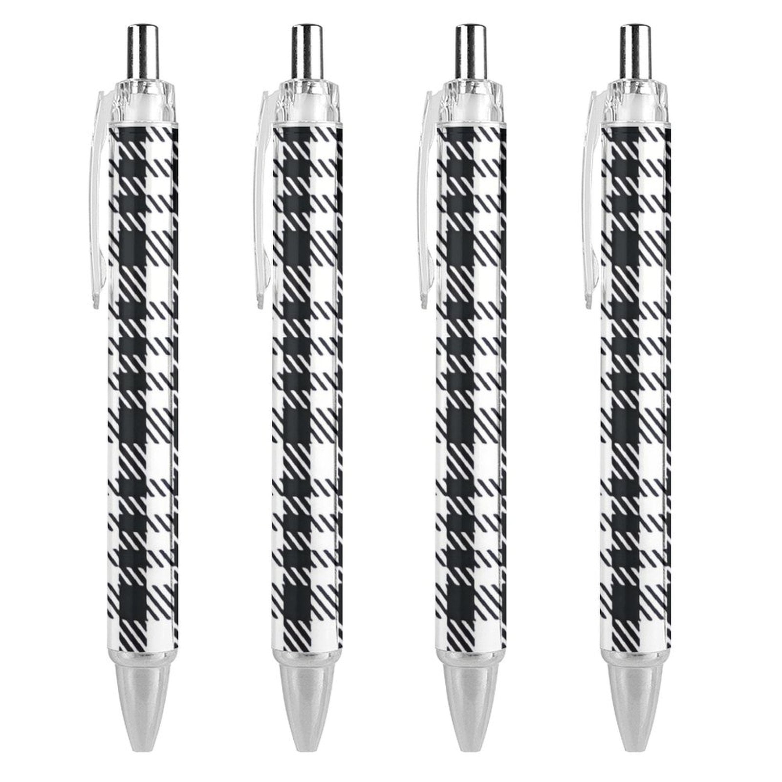 Myst Design 4 PCS Ballpoint Pen Black Ink Ball Pen, Plaid Pattern ...