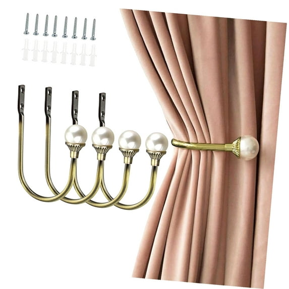 Myst Design 4 Pack Curtain Holdbacks Wall Mounted Curtain Tiebacks ...