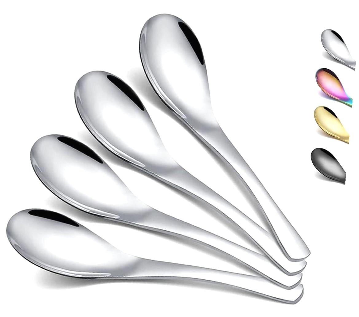 Myst Design 4-Piece Soup Spoon Set, Stainless Steel Table Spoons, Asian ...