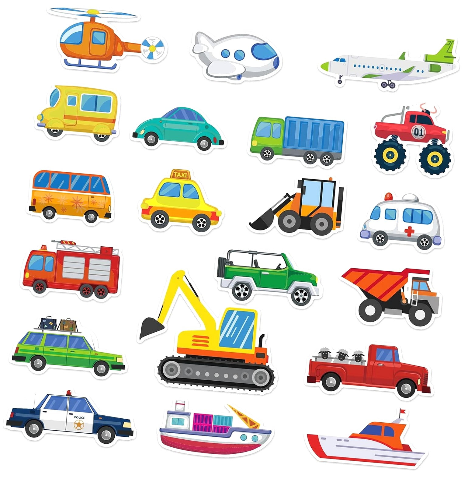 Myst Design 40 PCS Transportation Thick Clings Vehicle Window Clings ...