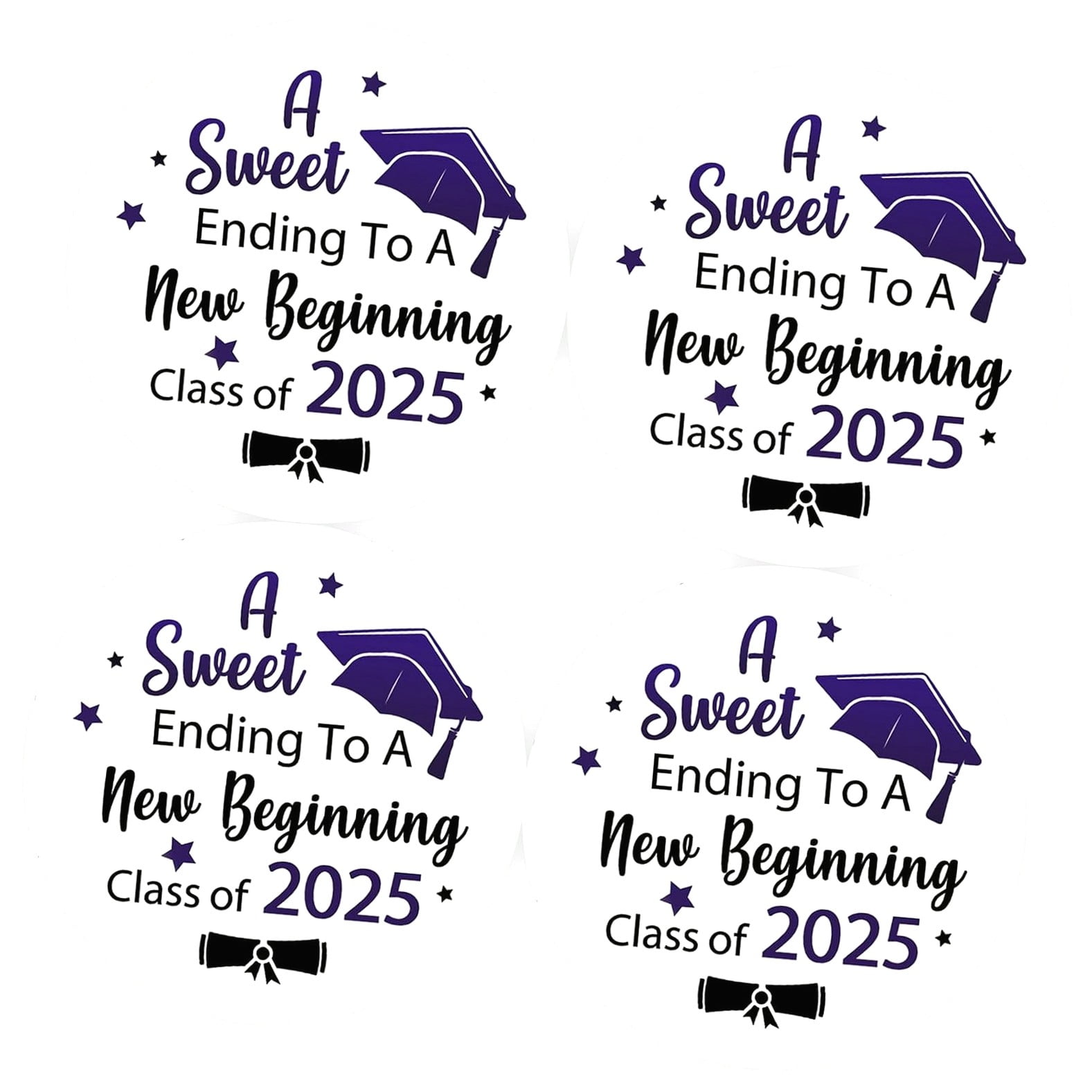 Myst Design 40 Pieces 2025 Graduation Appreciation Stickers, Circular ...