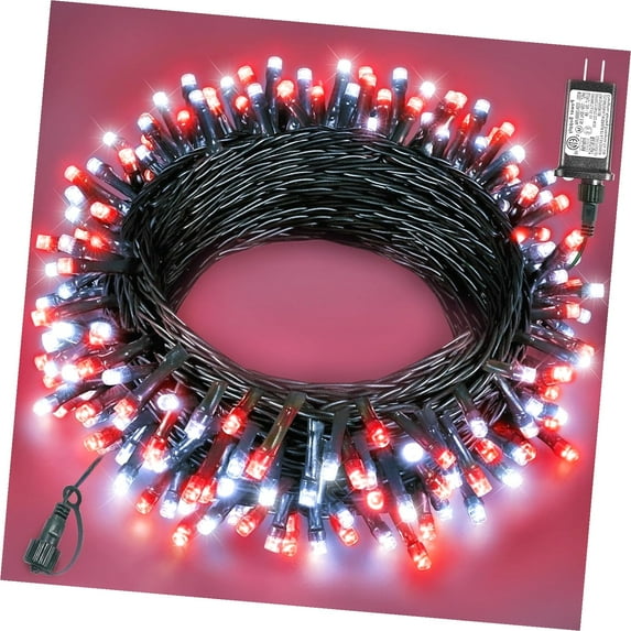 Myst Design 40FT 120 Christmas Lights, Red White Christmas String ...