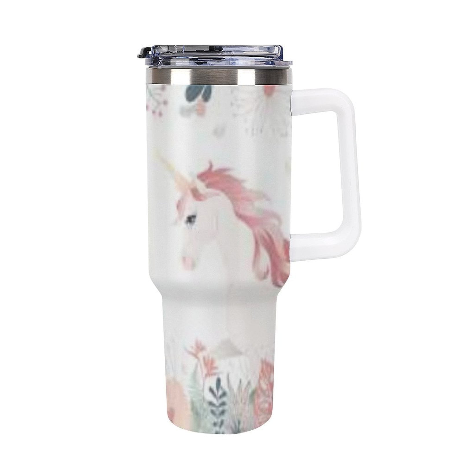 Myst Design 40oz Tumbler with White Handle and Straw Lid, Photos Murals ...